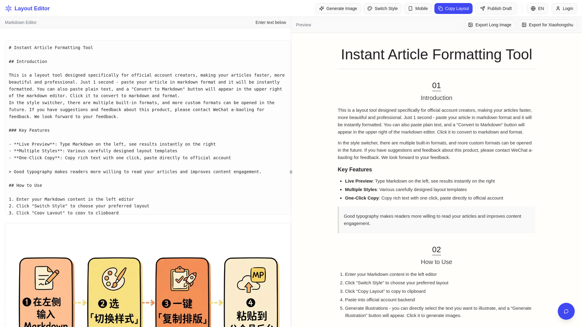 Free Text Layout Editor | Create Beautiful Article Layouts Online