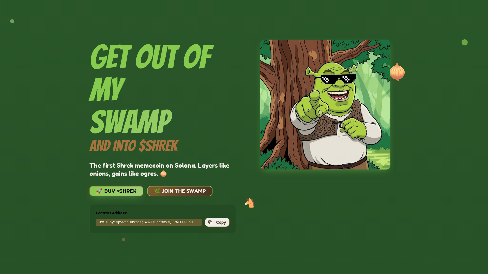 $SHREK - The First Shrek Memecoin on Solana | Get Out of My Swamp