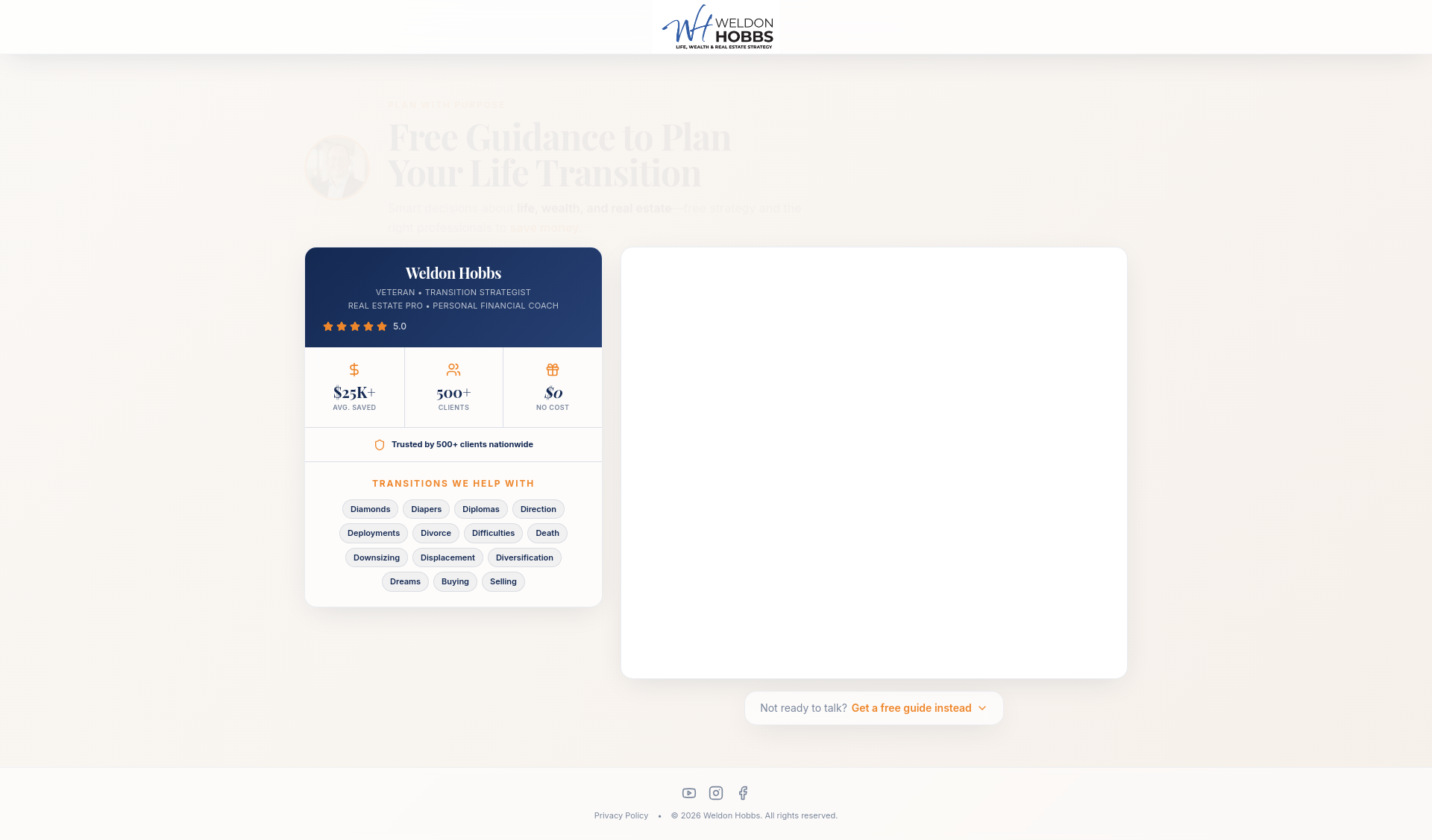 Weldon Hobbs — Life Transition Strategist