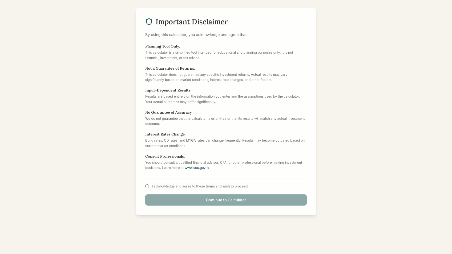 Income Ladder Calculator | Bond, CD & MYGA Planning Tool