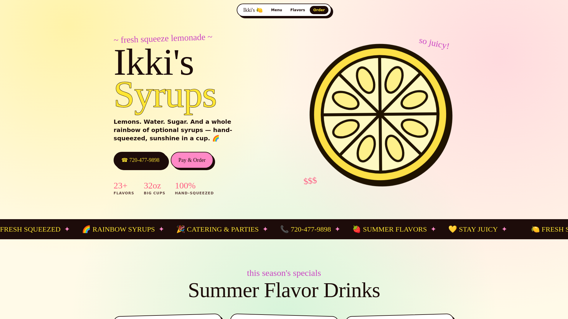 Ikki's Syrups — Fresh Squeeze Lemonade 🍋