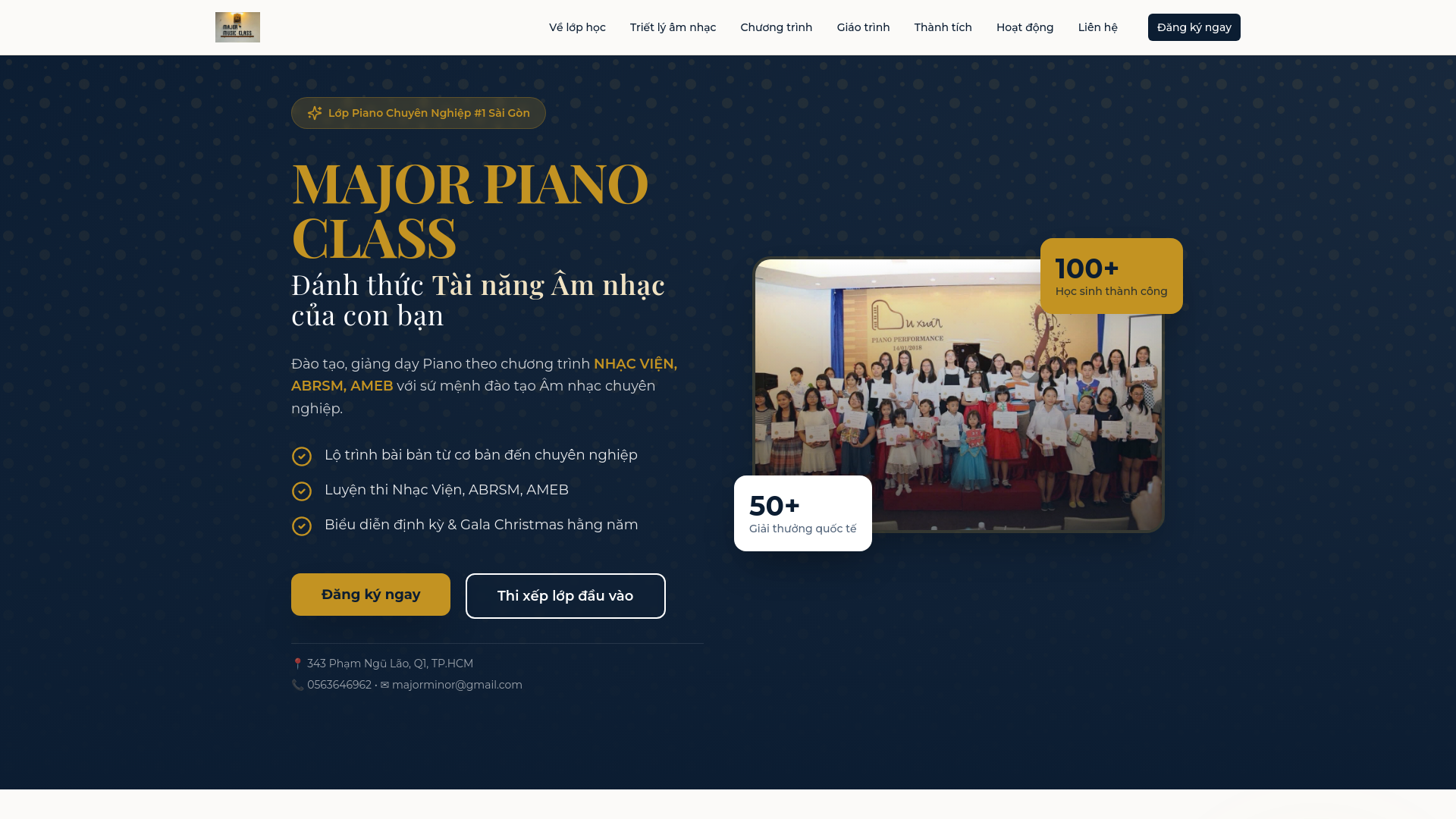 Major Music School - Trường Dạy Piano Chuyên Nghiệp tại Sài Gòn