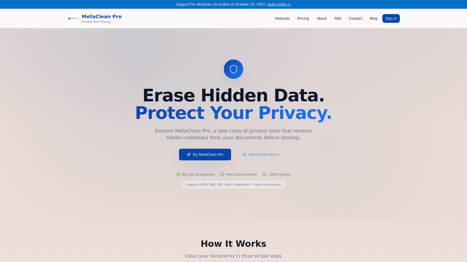 MetaClean Pro - Strip Metadata in Seconds. Stay Anonymous.