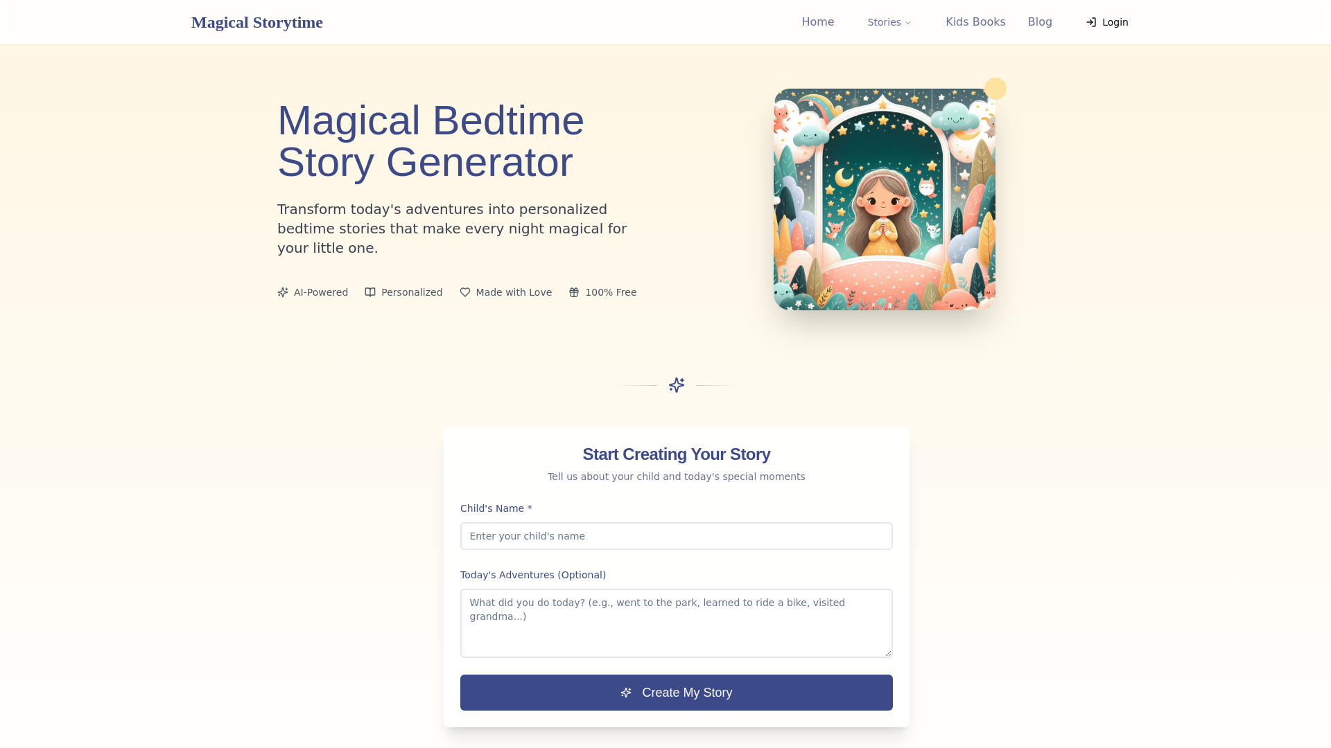 Create Personalized Goodnight Stories | Quick Bedtime Tales
