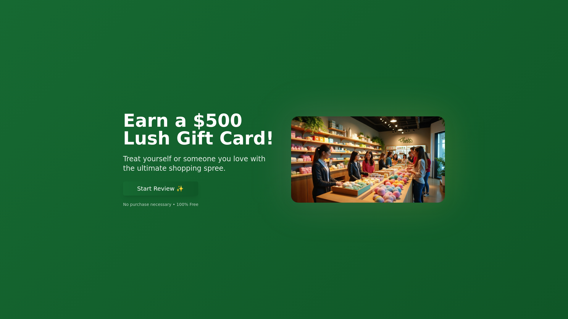 Win a $500 Lush Gift Card - Free Beauty Shopping Spree
