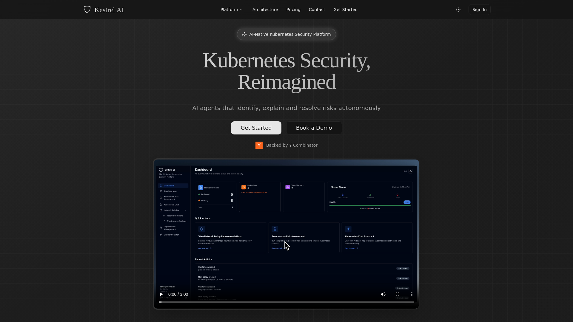 Kestrel AI - AI-Native Kubernetes Security Platform