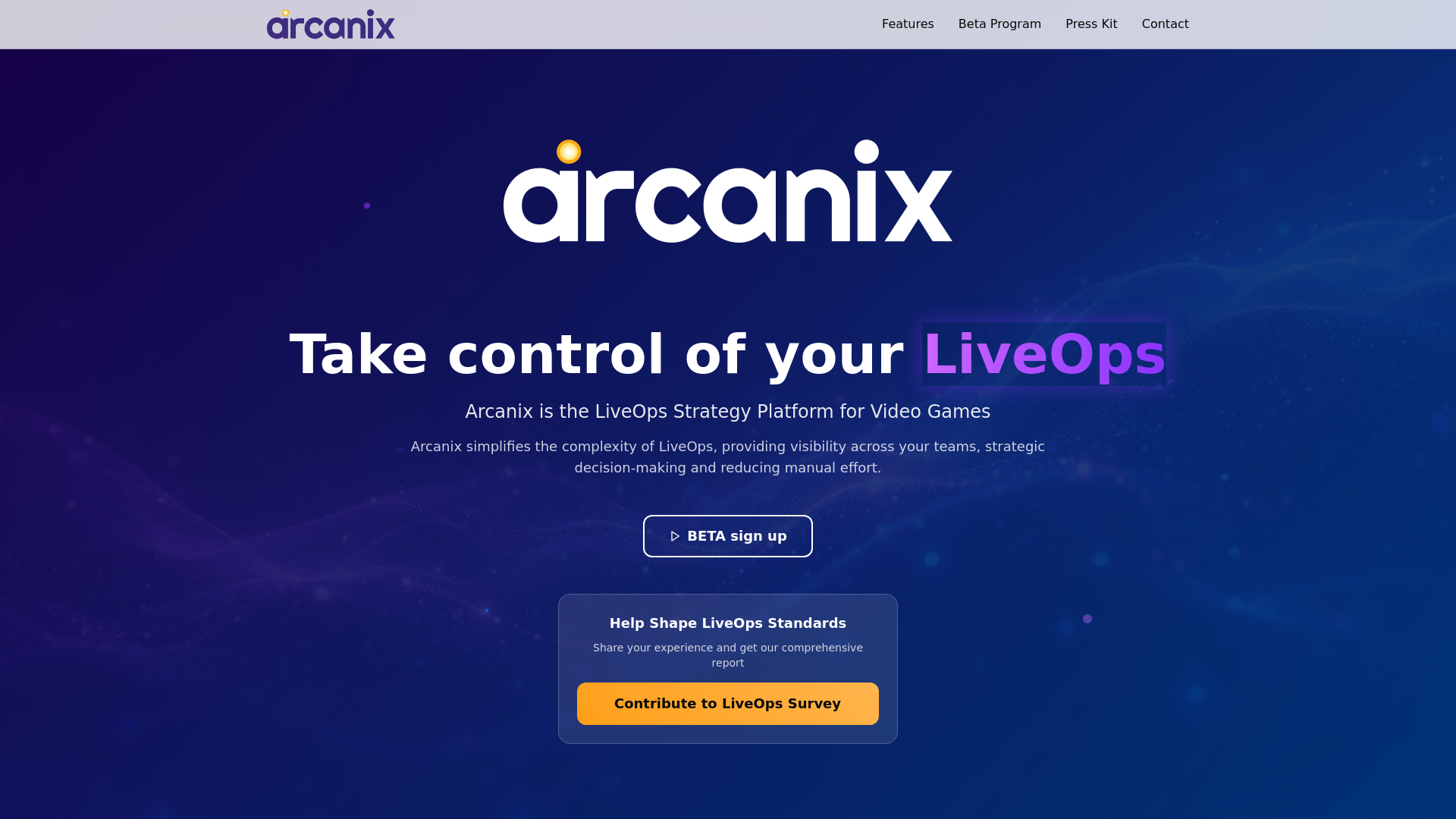 Arcanix - LiveOps Strategy Platform
