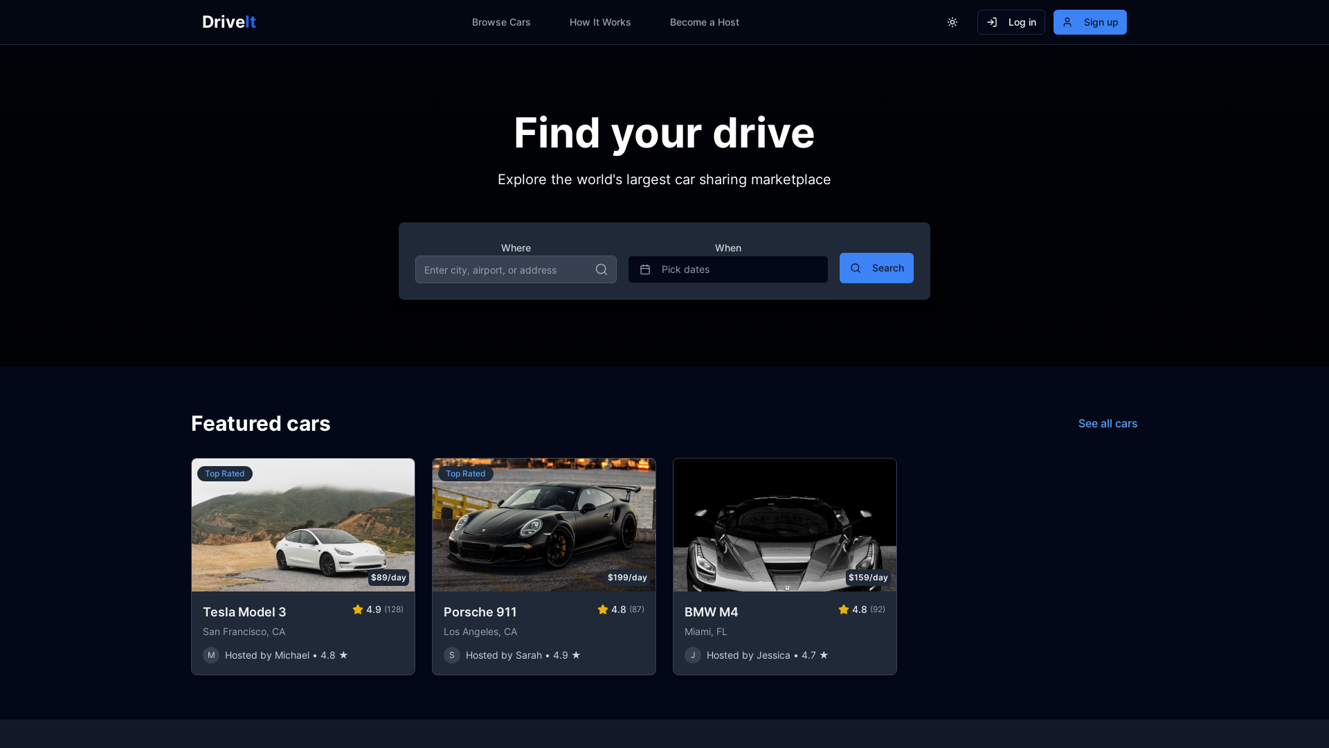 DriveIt - Car Sharing Marketplace