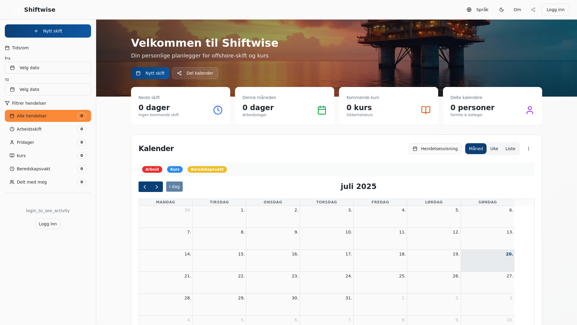 Shiftwise - Smart skiftplanlegging for offshore-arbeidere