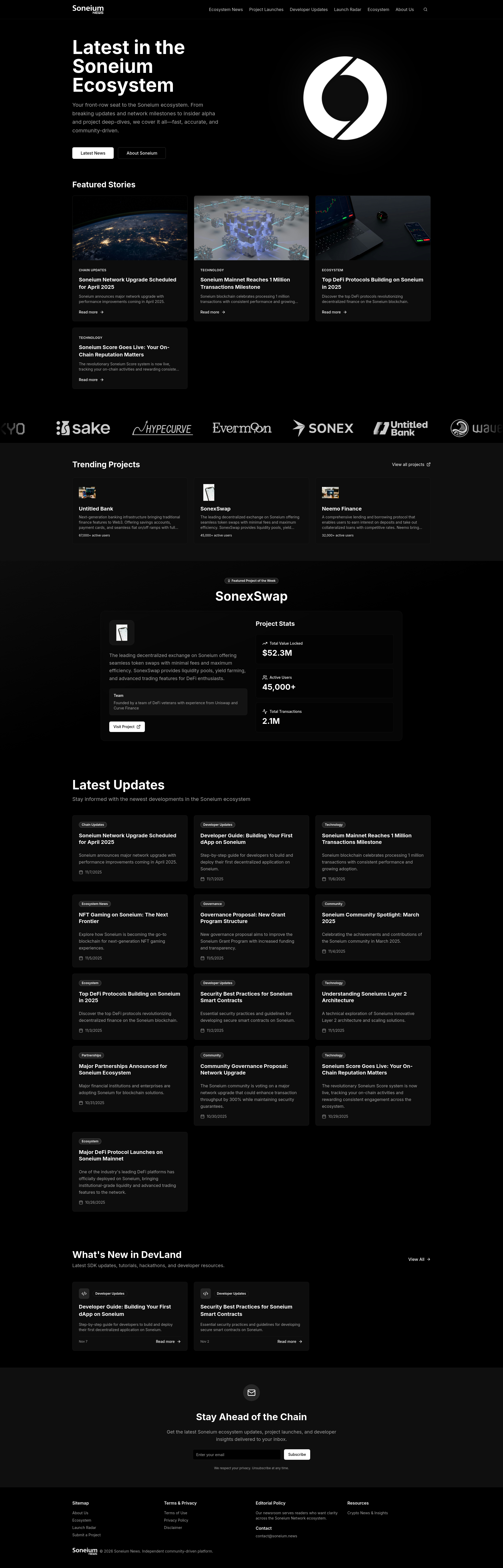Soneium News | Project Launches & Ecosystem Updates