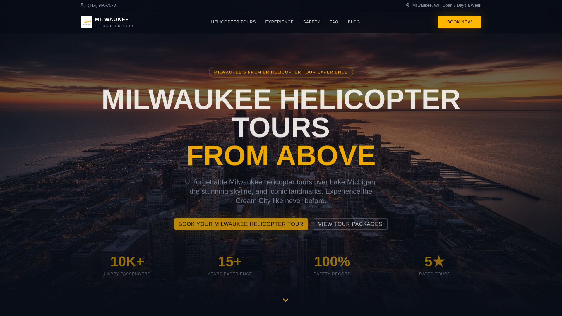 Milwaukee Helicopter Tour | Aerial Tours Over Lake Michigan