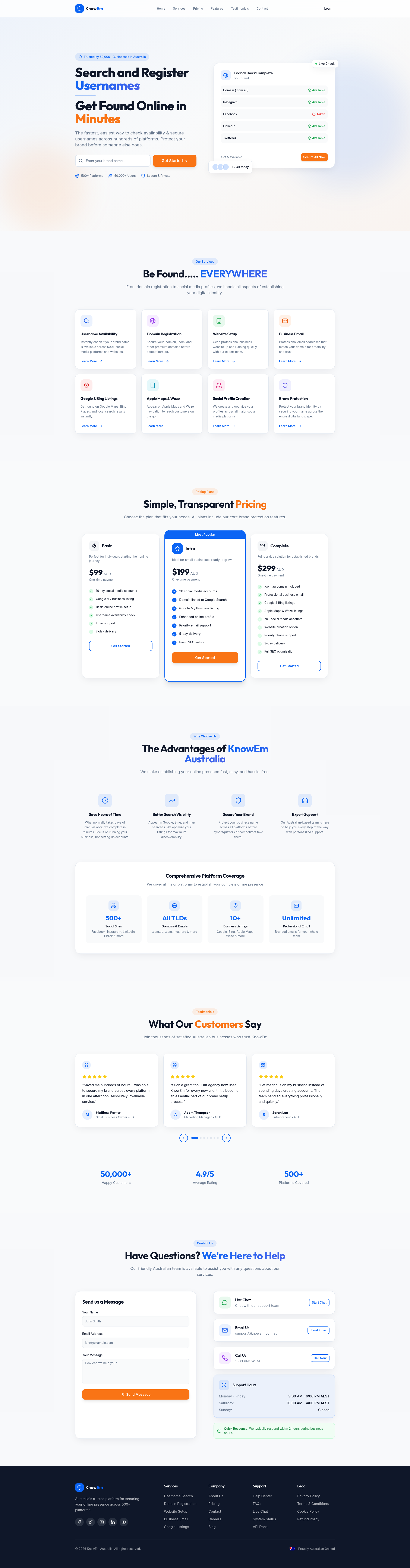 KnowEm Australia – Secure Your Online Presence