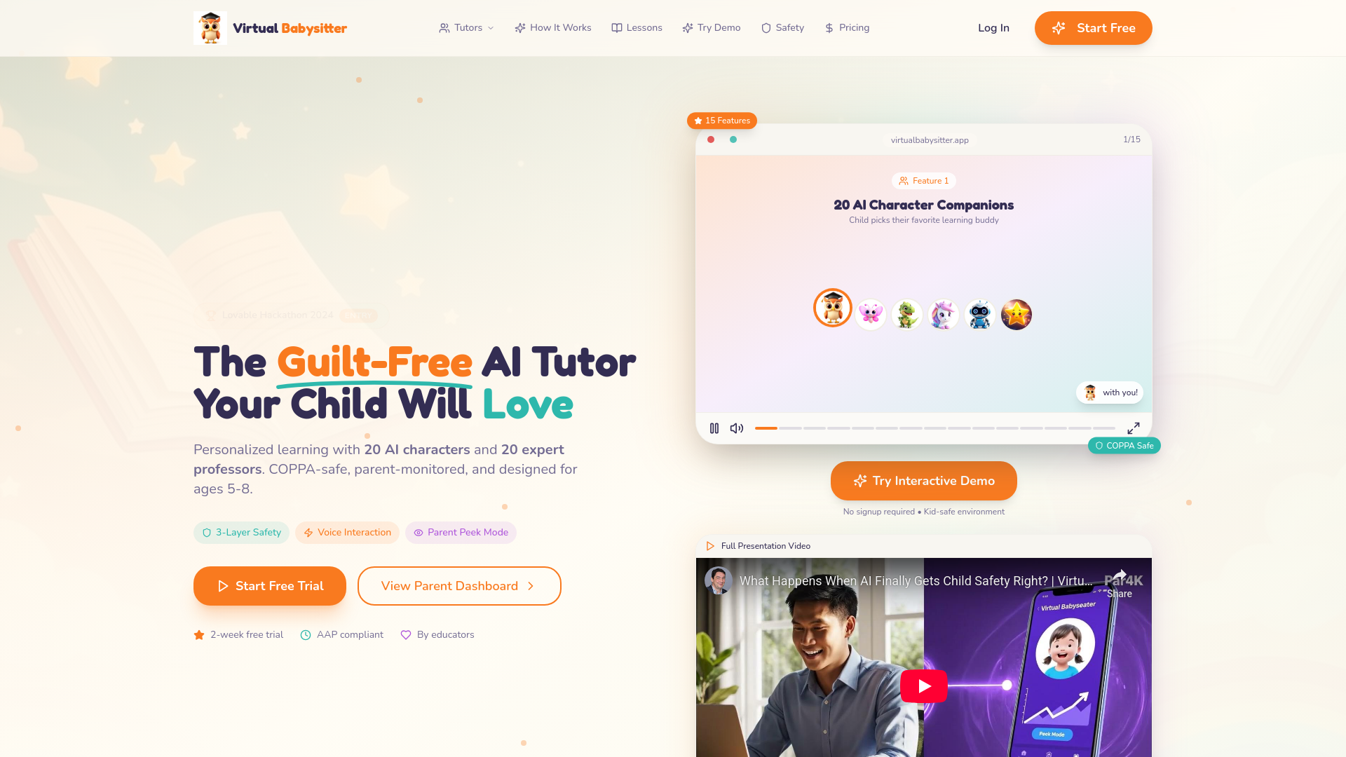 Virtual Babyseater | The Guilt-Free AI Tutor for Kids 5-8
