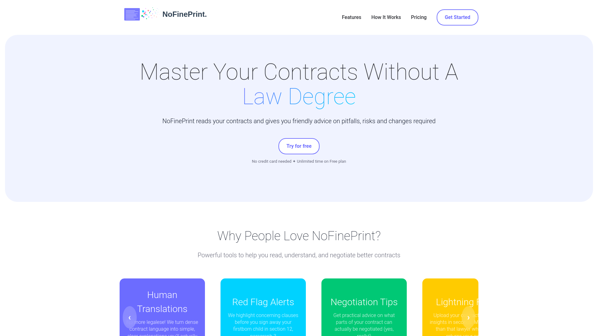 NoFinePrint | Contracts in Plain Human