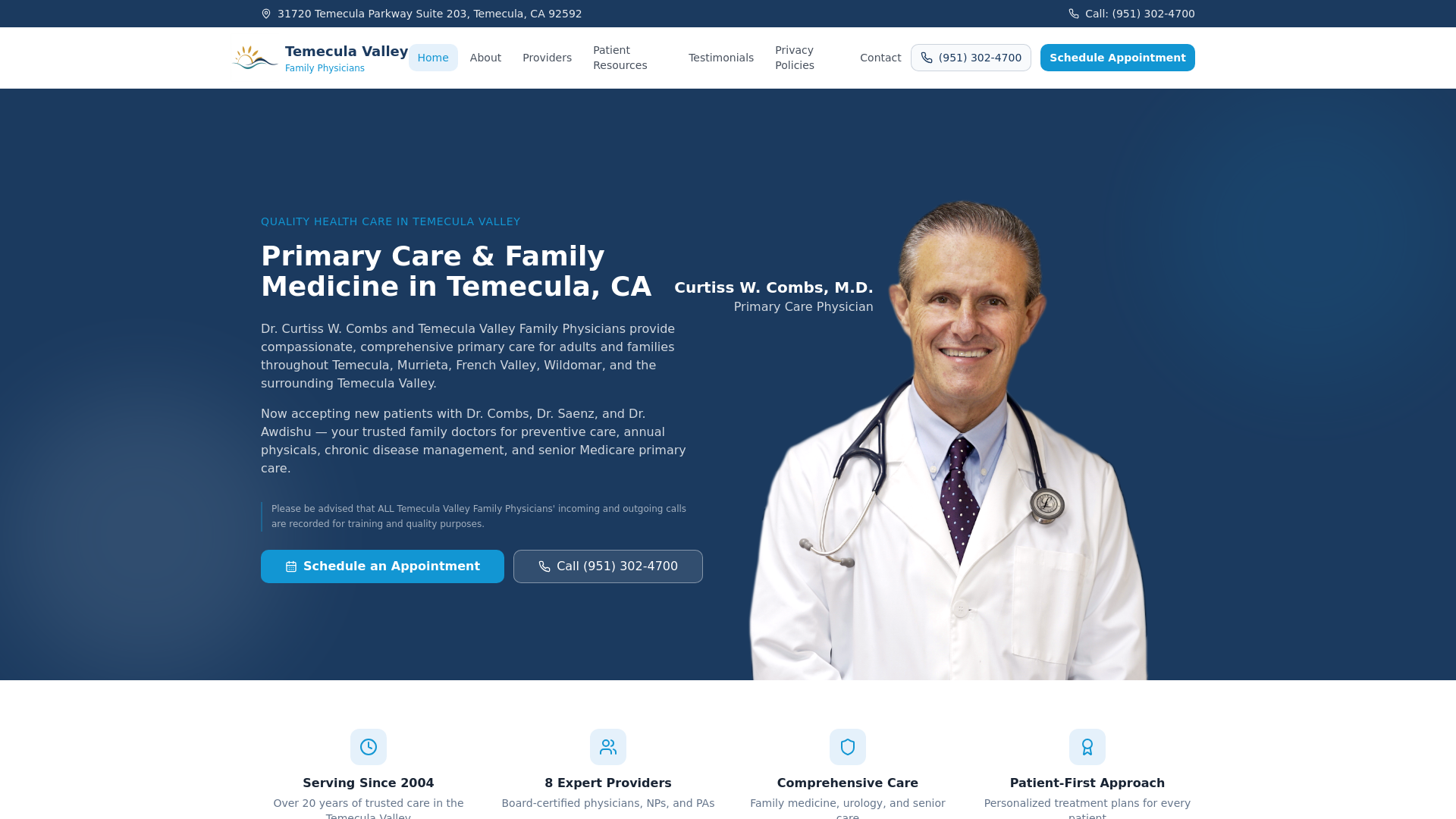 Primary Care Doctor in Temecula, CA | Dr. Curtiss Combs