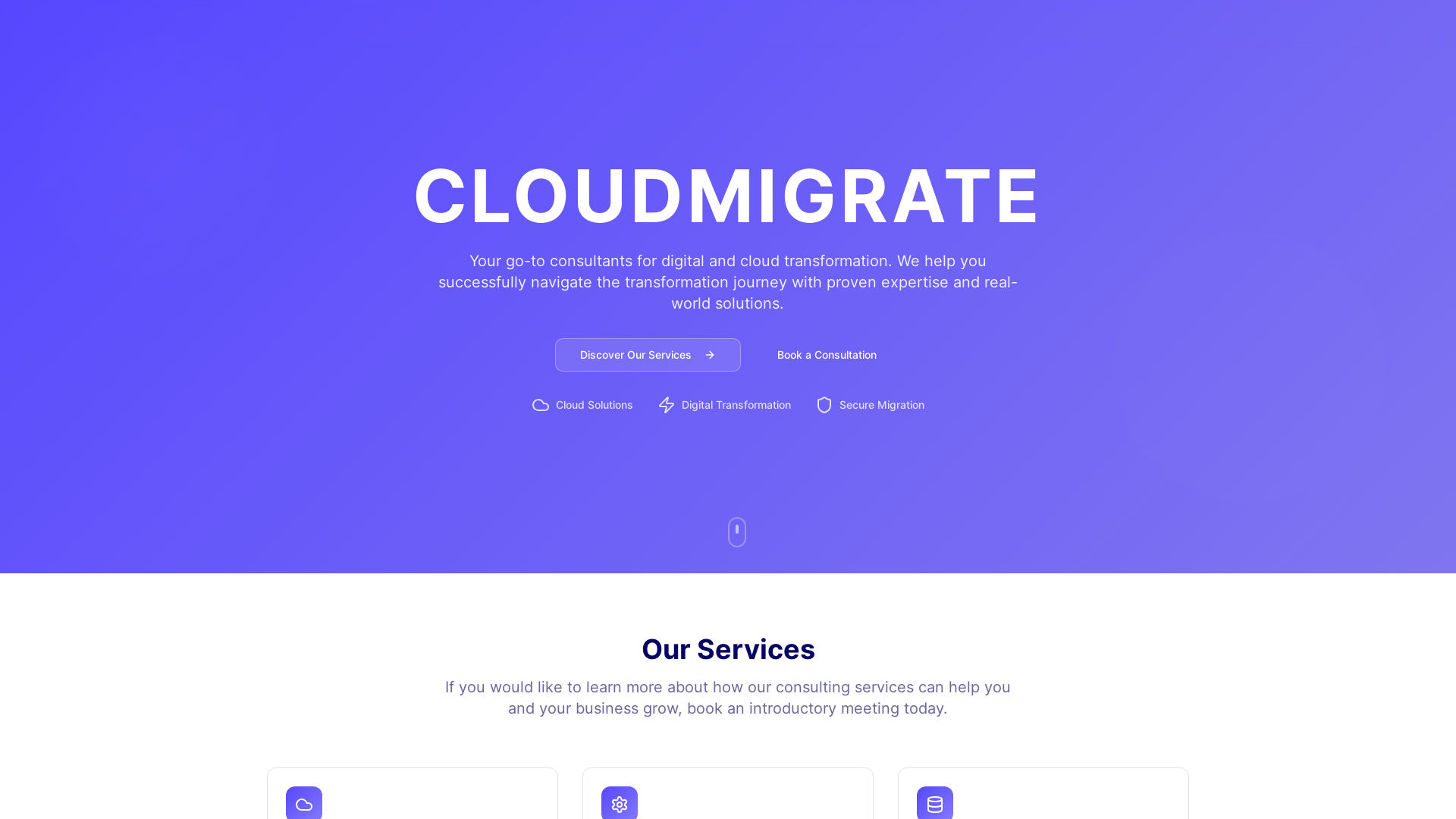 CloudMigrate - Cloud Consulting & Transformation Services