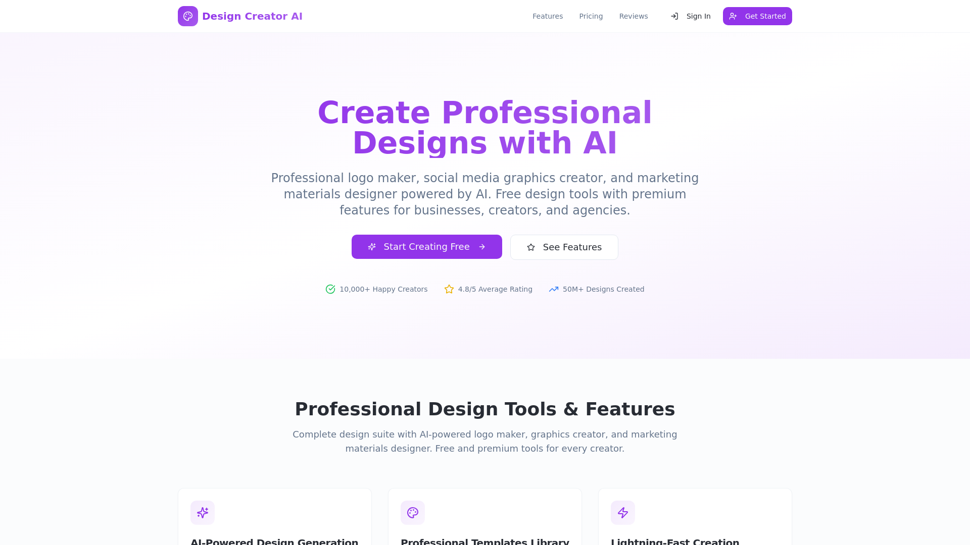 Design Creator AI - Professional AI-Powered Design Platform | Create ...