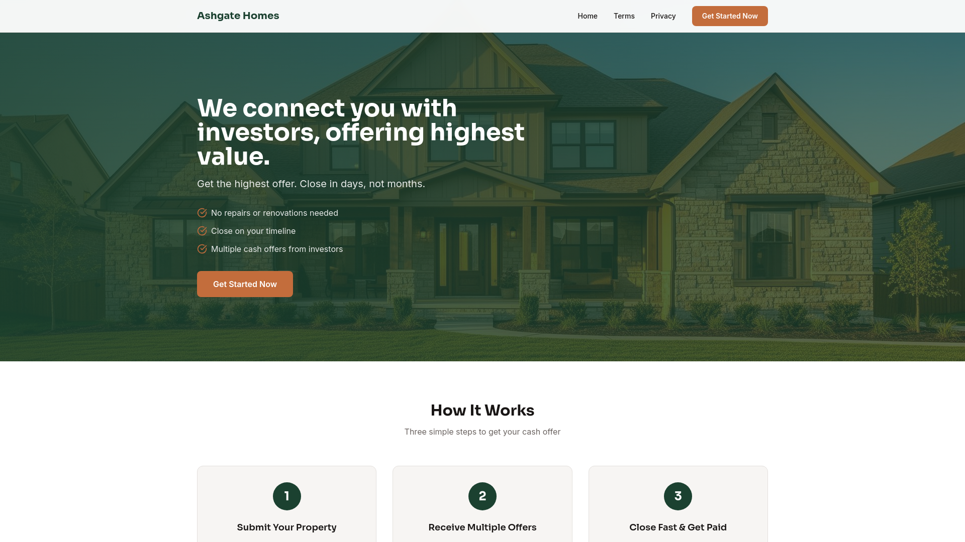 Ashgate Homes - Connect with Home Buyers | Get Offers in 48 Hours