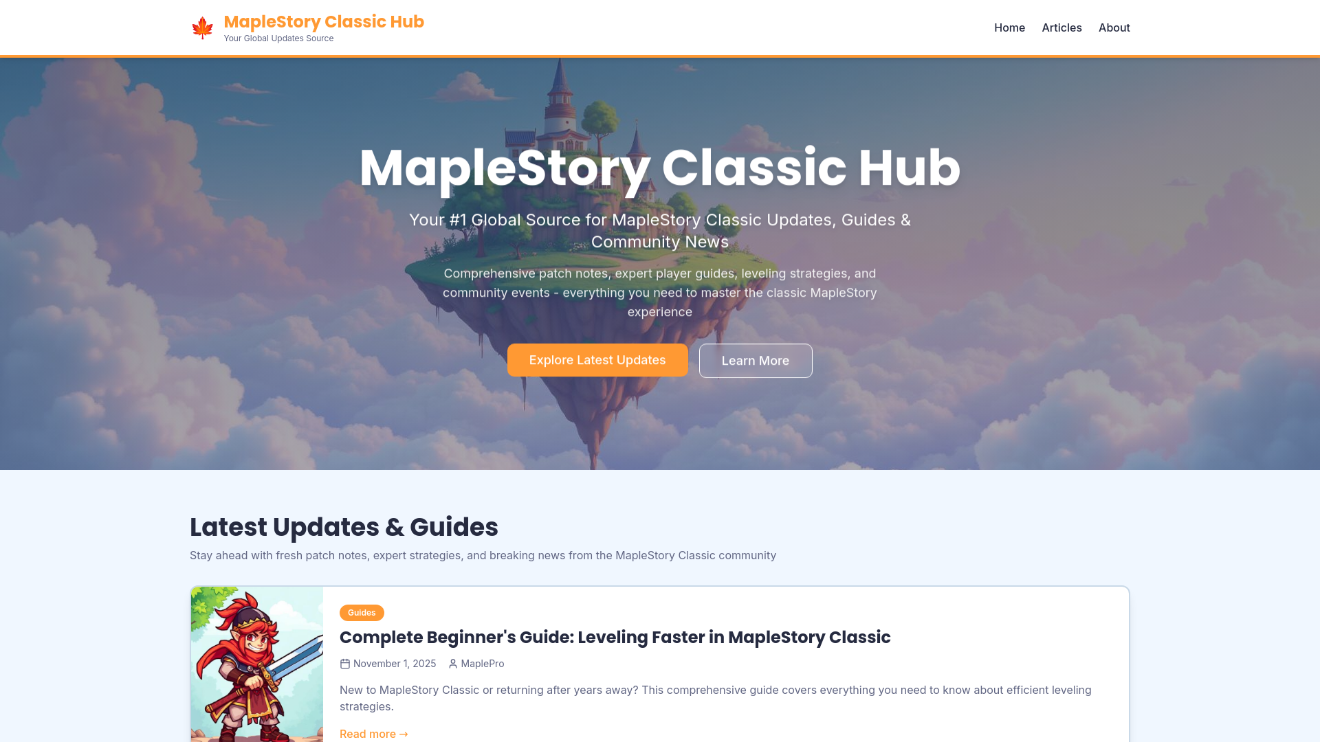 MapleStory Classic Hub - Global Updates, News & Guides | #1 Fan Community