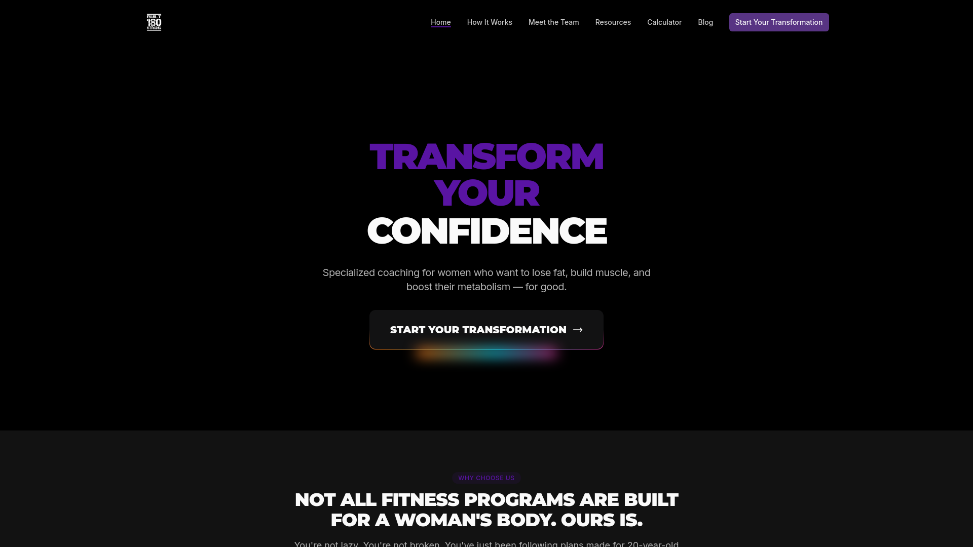 Built 180 Strong Fitness - Premium Coaching for Women