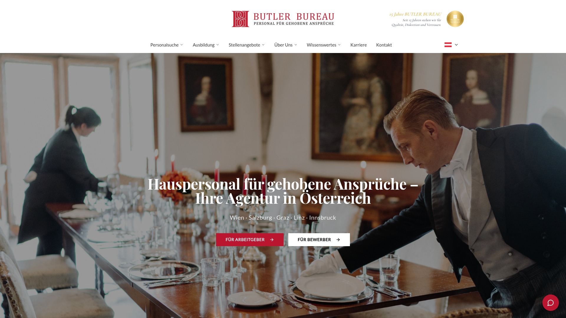 Butler Bureau – Hauspersonal für gehobene Ansprüche