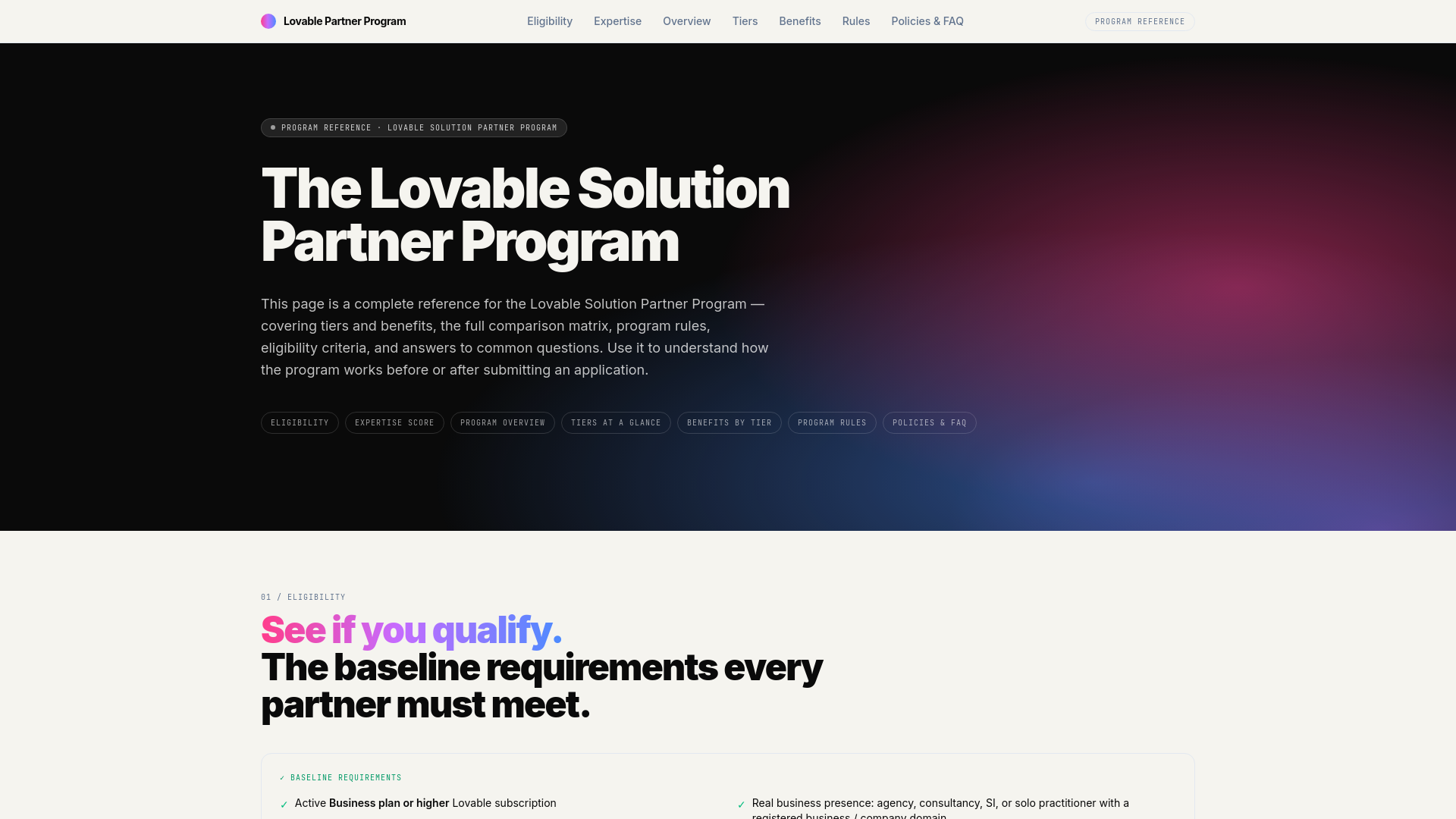 Lovable Solution Partner Program — Reference