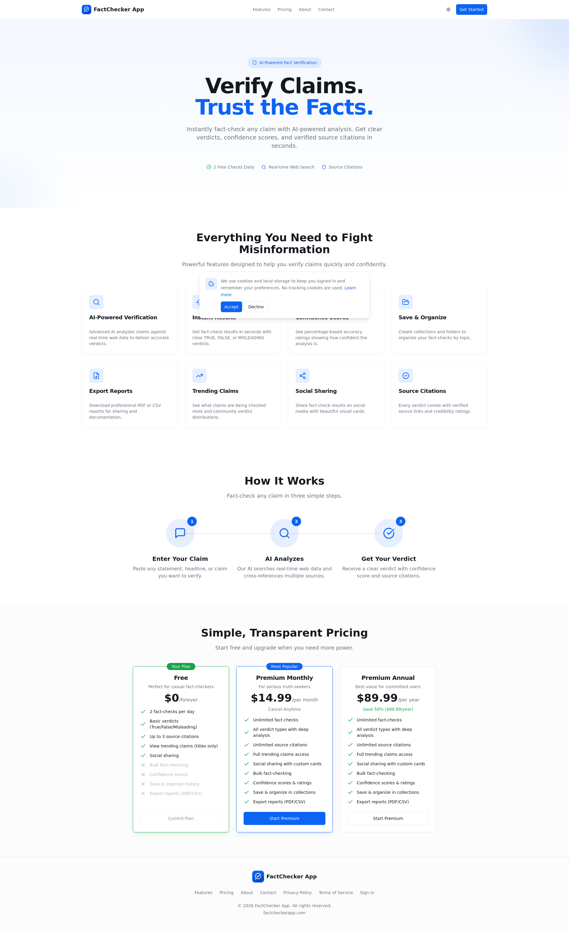 FactChecker App - Verify Claims Instantly