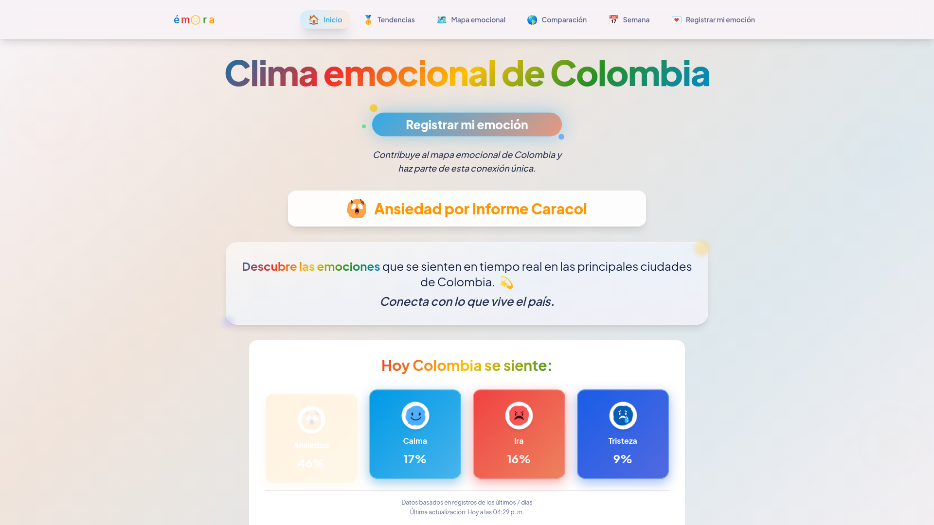 Émora - El clima emocional de Colombia