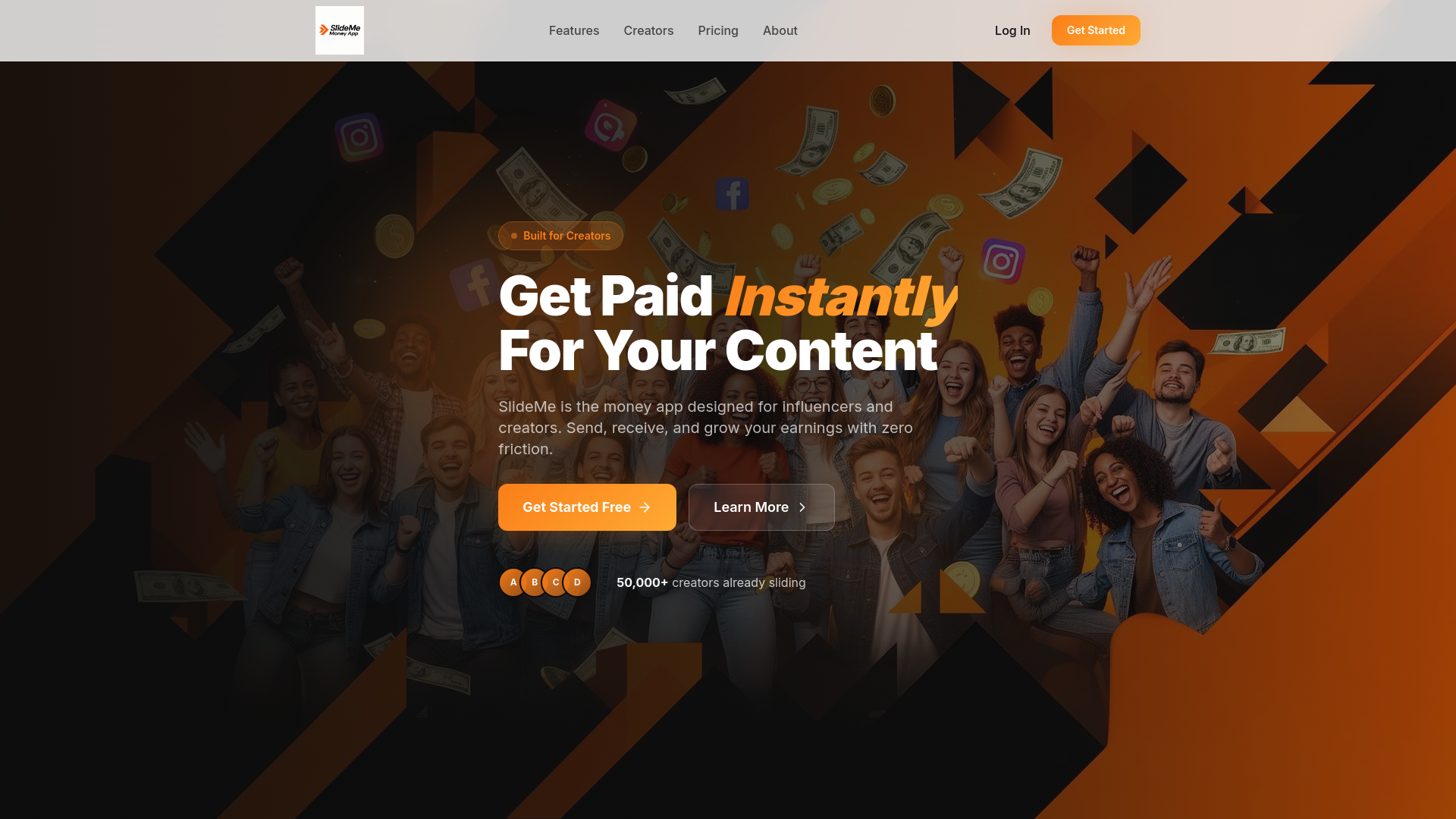 SlideMe Money App - Built for Creators
