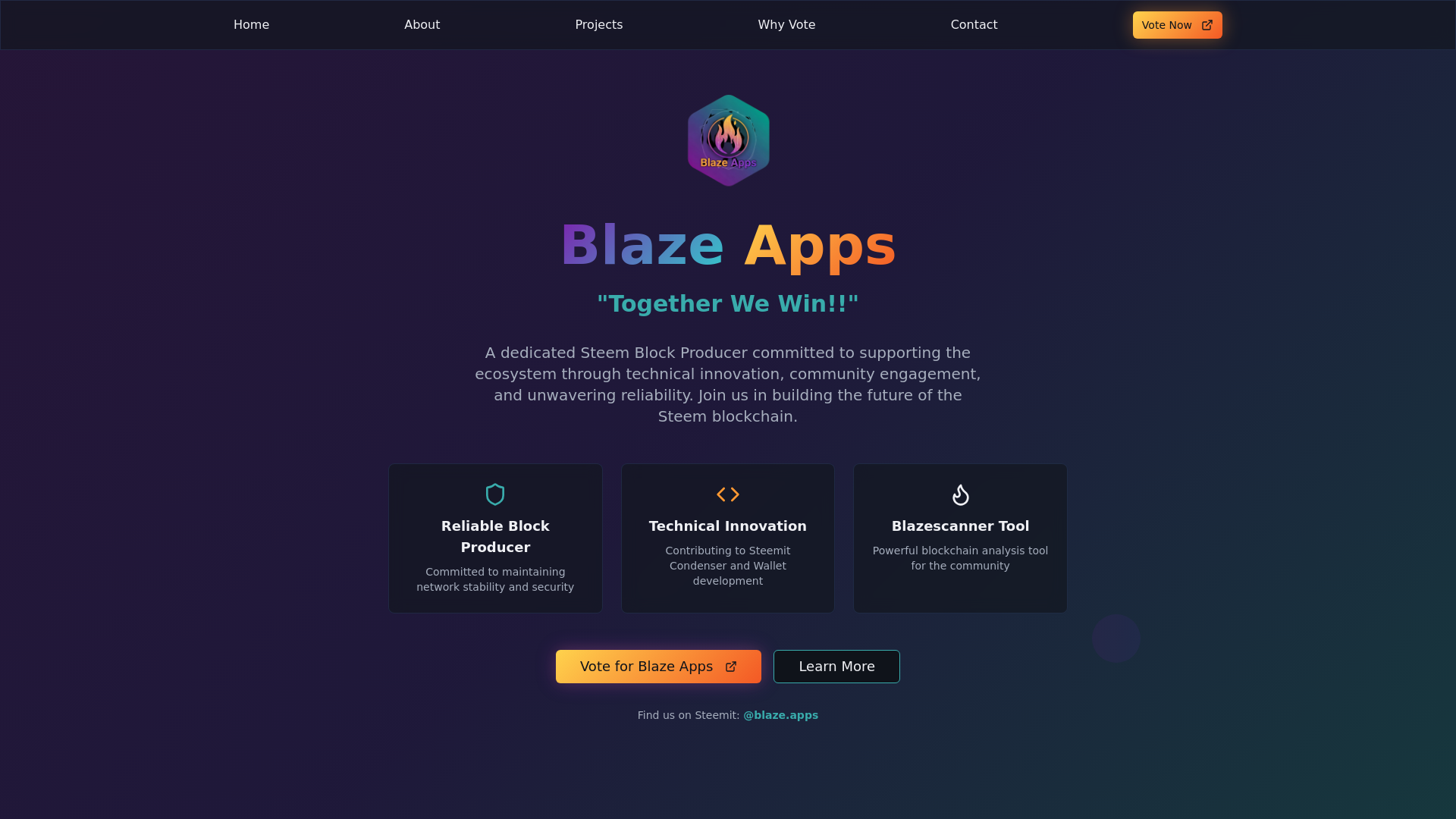 Blaze Apps - Steem Block Producer | Together We Win!!