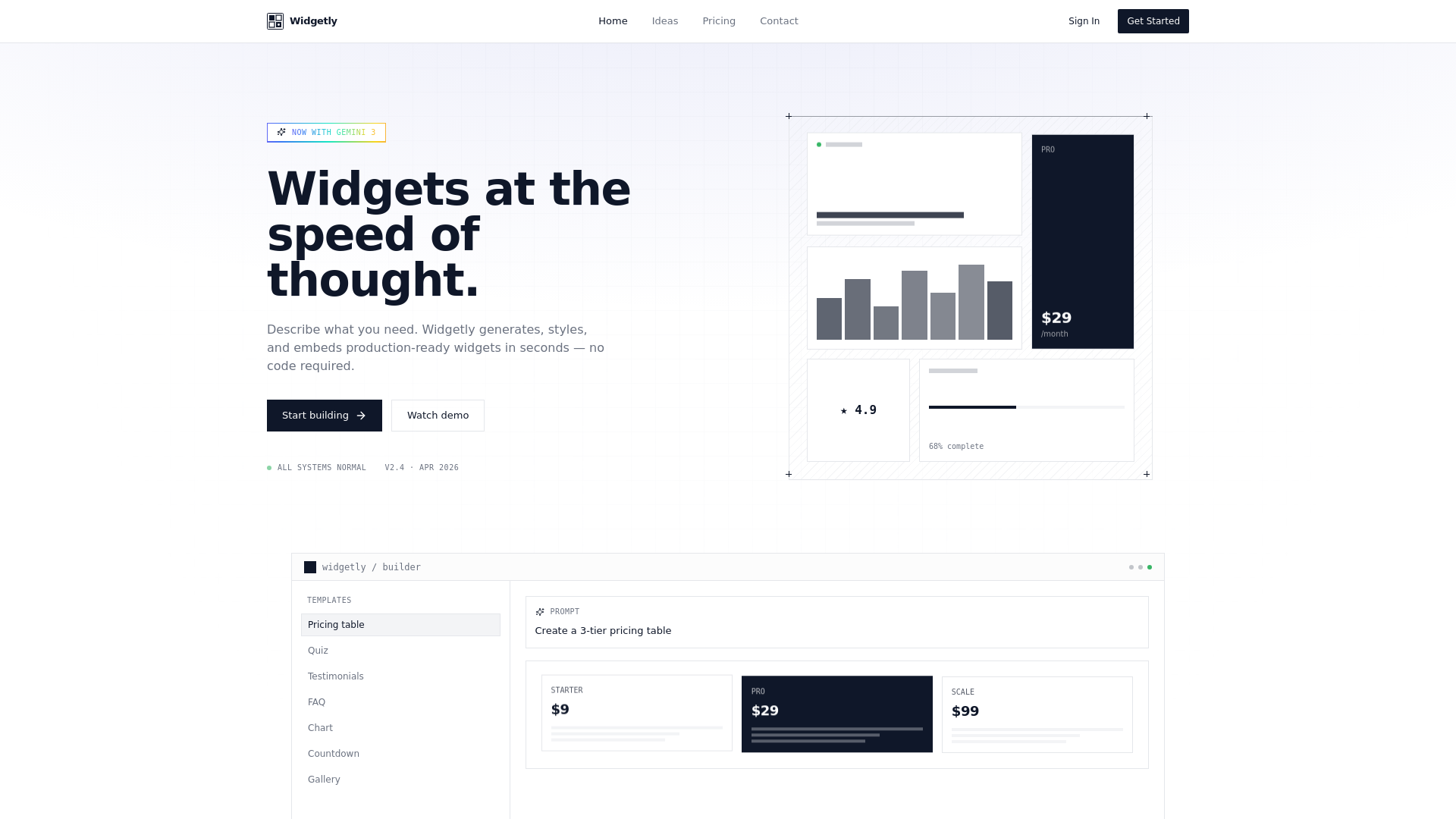 AI Powered Widget Creator