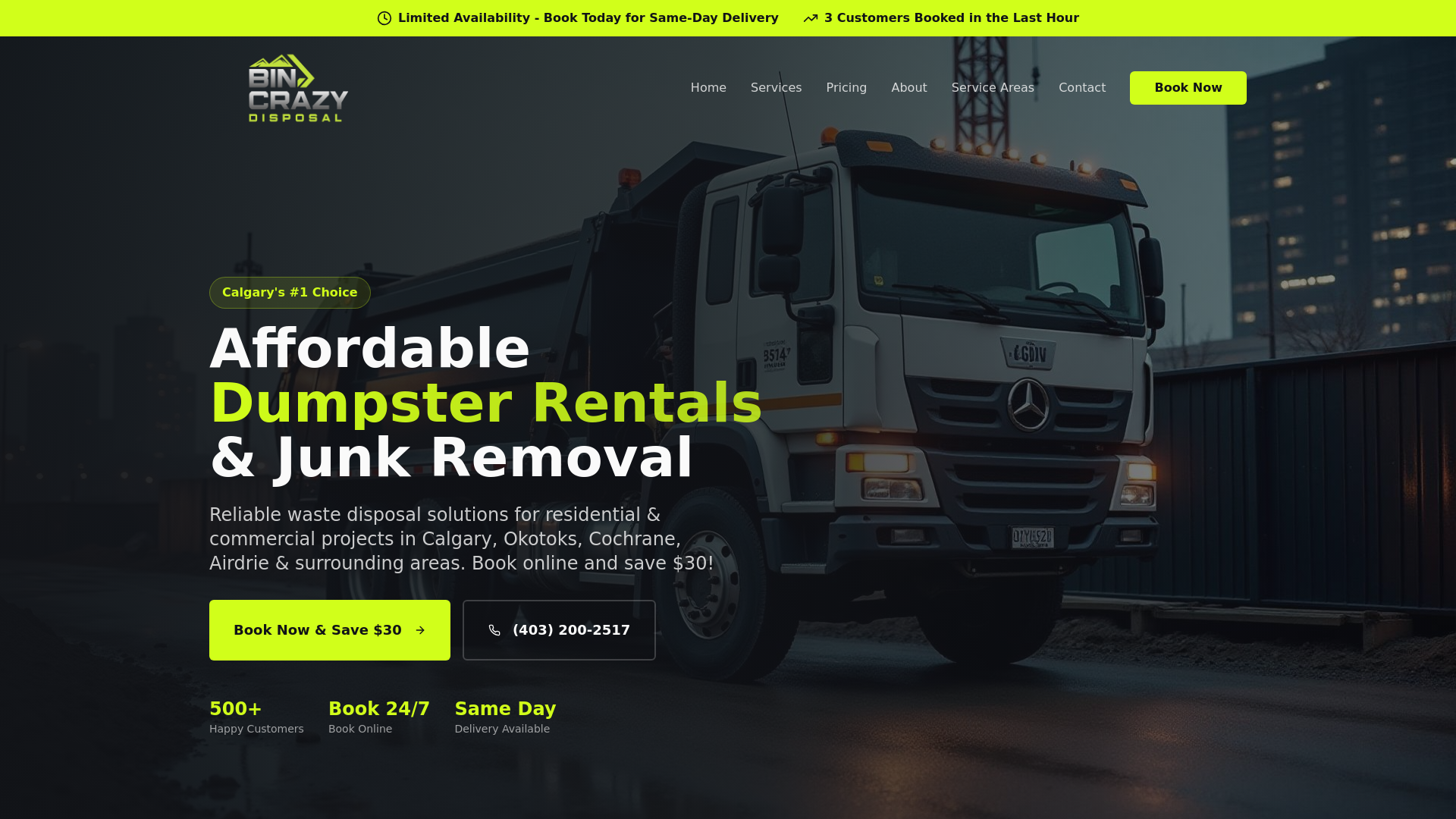Dumpster Rental Pricing Calgary | Bin Crazy Disposal