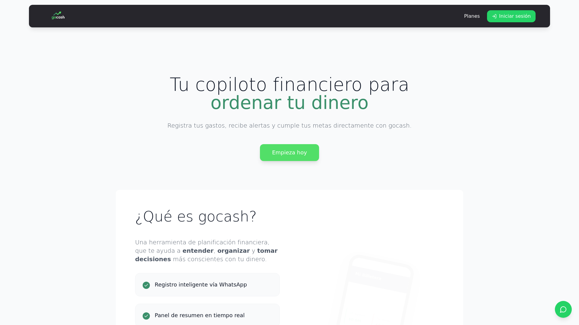 gocash - Tu Copiloto Financiero por WhatsApp