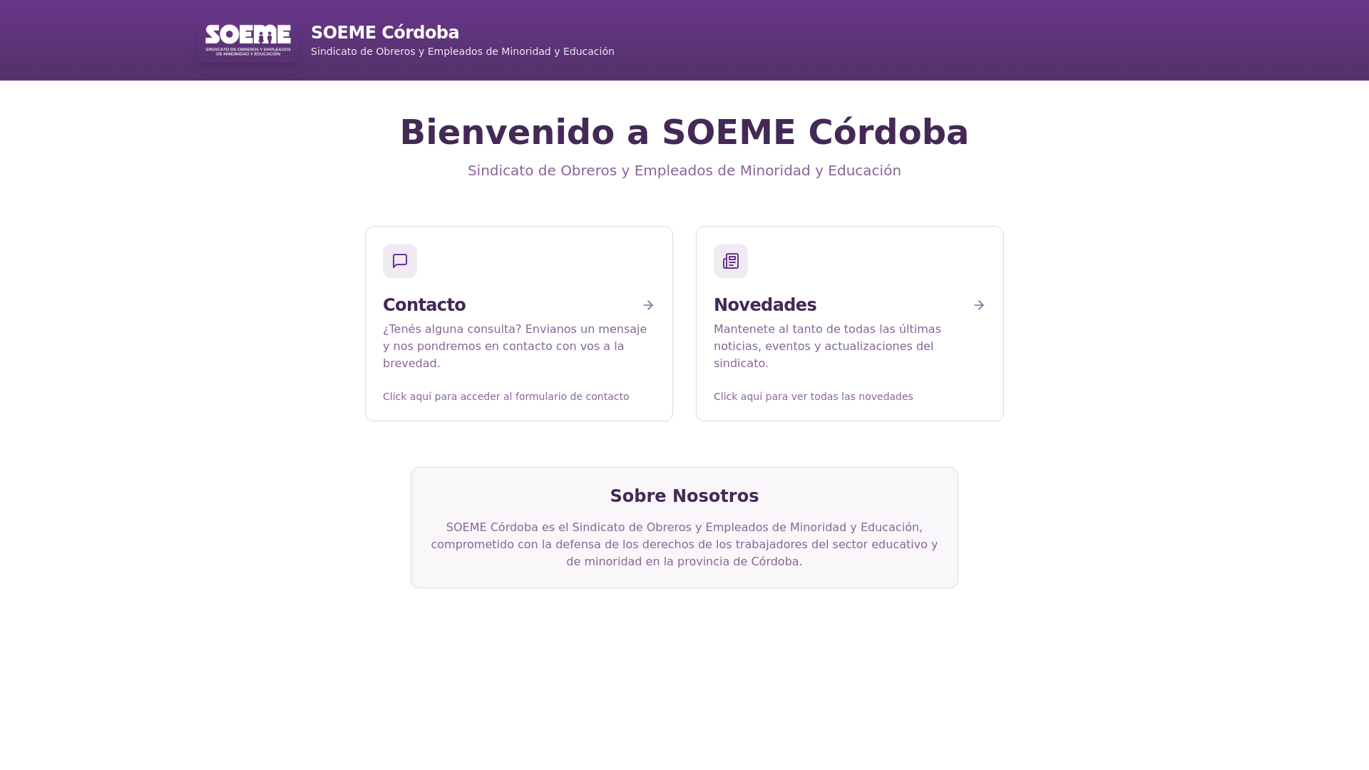 SOEME Córdoba- Sindicato de Obreros y Empleados de Minoridad y Educación
