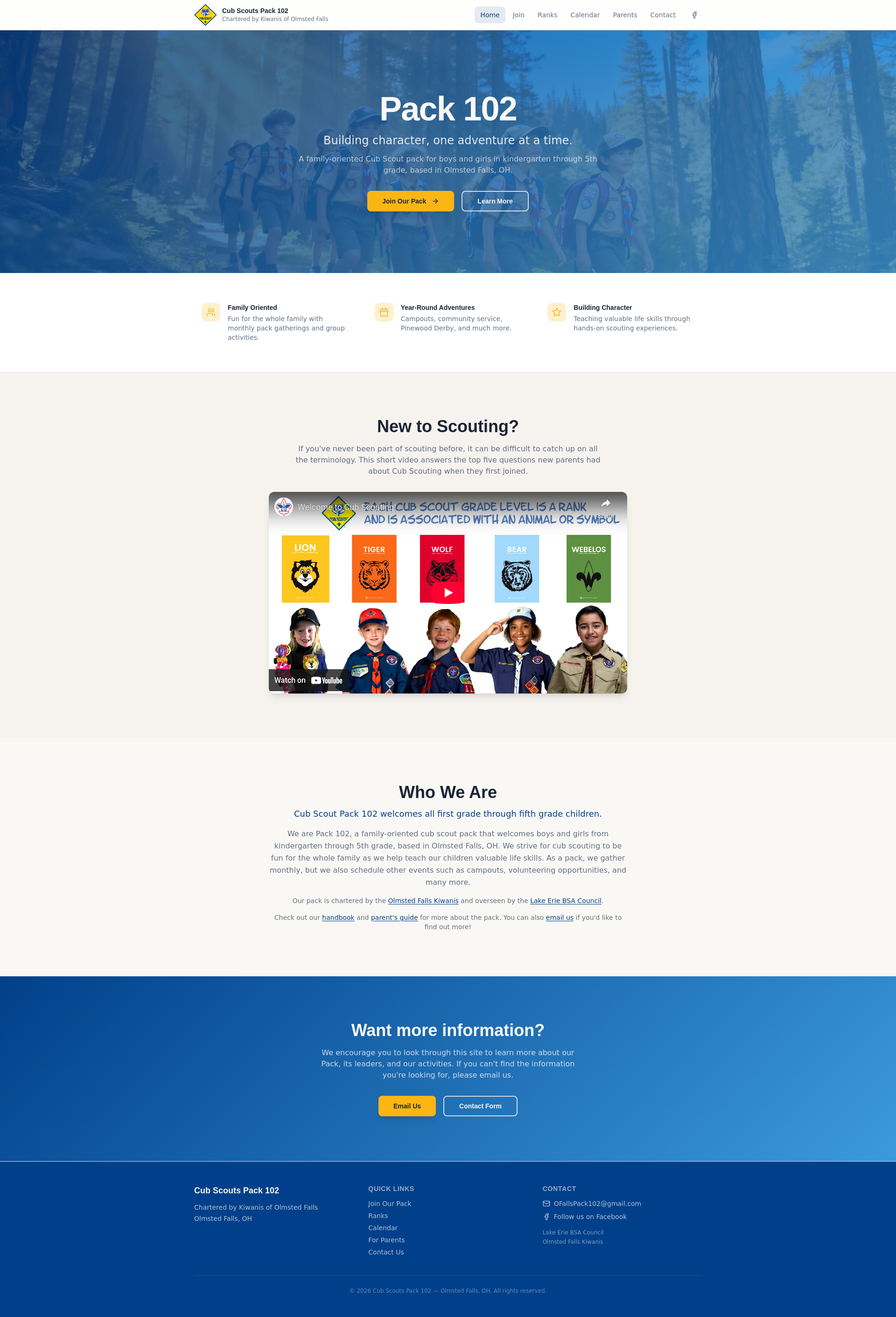 Cub Scouts Pack 102 — Olmsted Falls, OH
