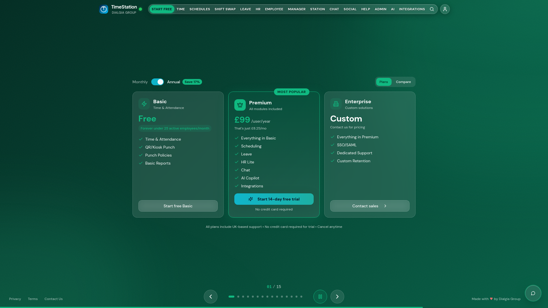 TimeStation Dialgia - Enterprise Time & Attendance Platform