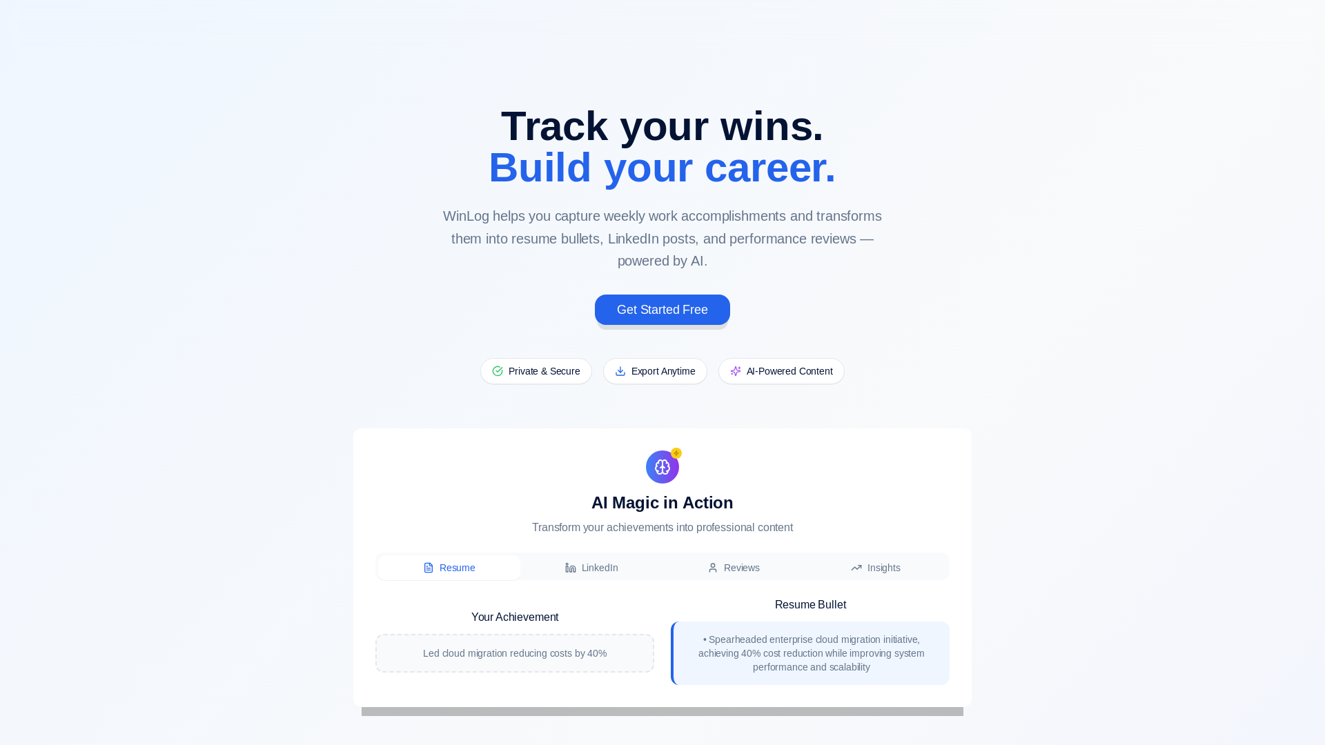WinLog - Track Your Career Wins