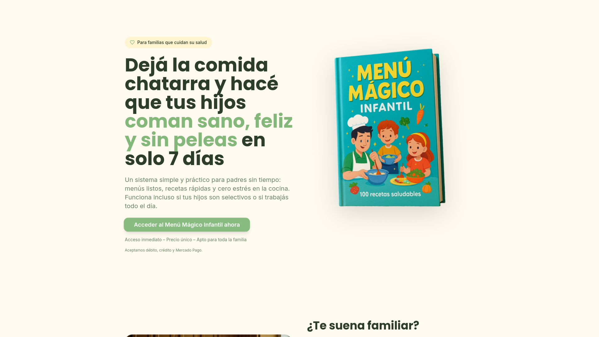 Menú Mágico Infantil - Alimentación Saludable para Niños