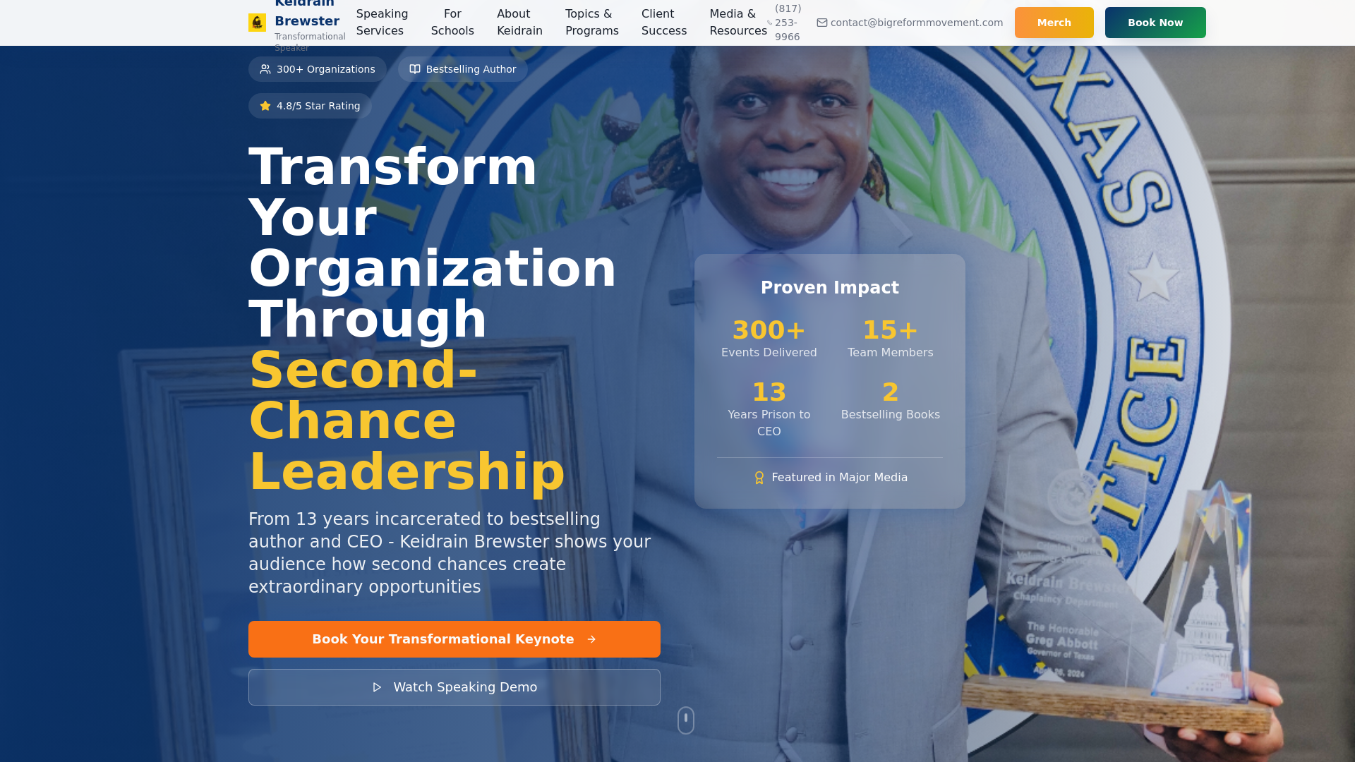Keidrain Brewster - Transformational Speaker | Second-Chance Leadership ...