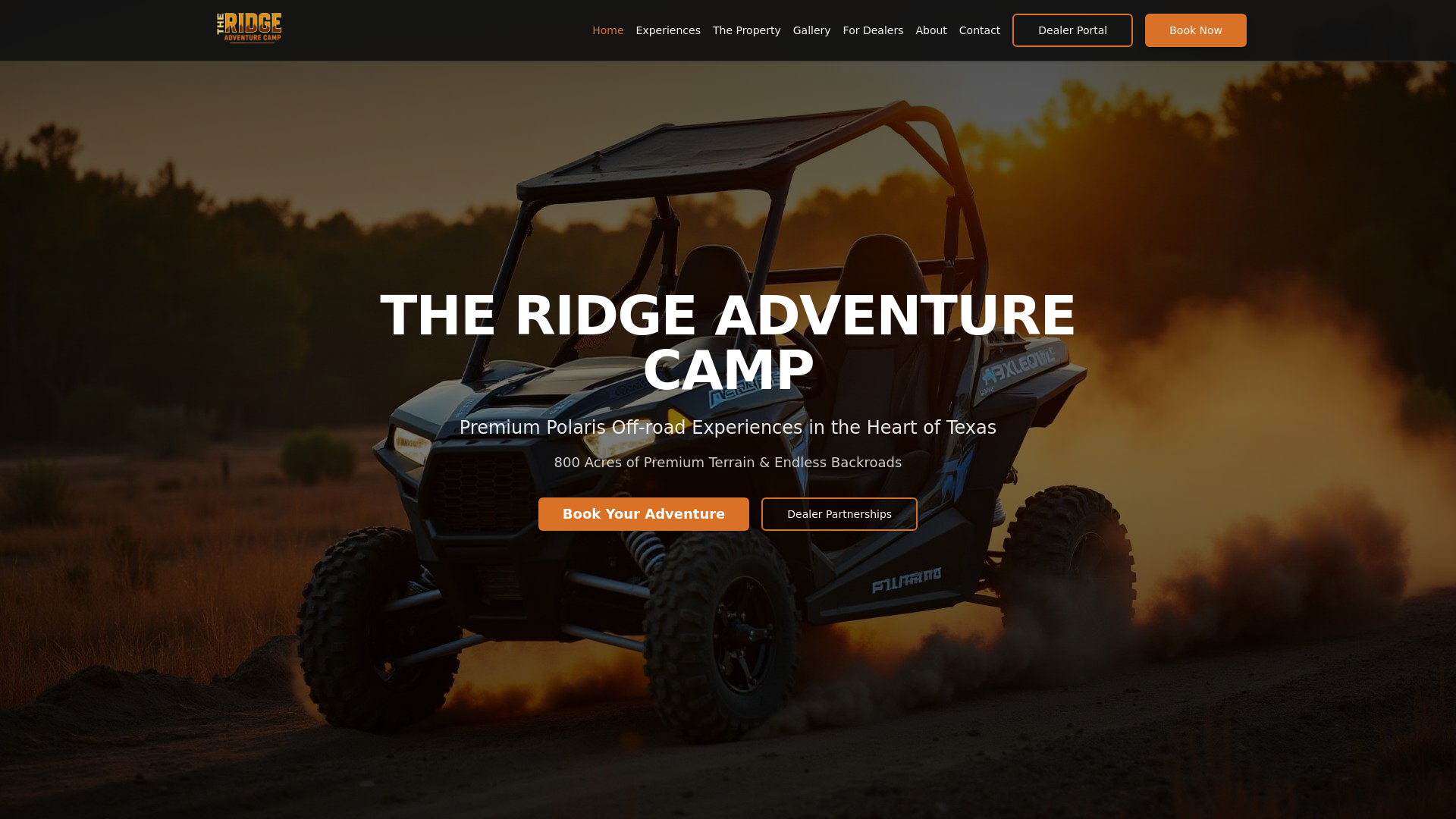 The Ridge Adventure Camp | Premium Off-Road Experiences in Central Texas