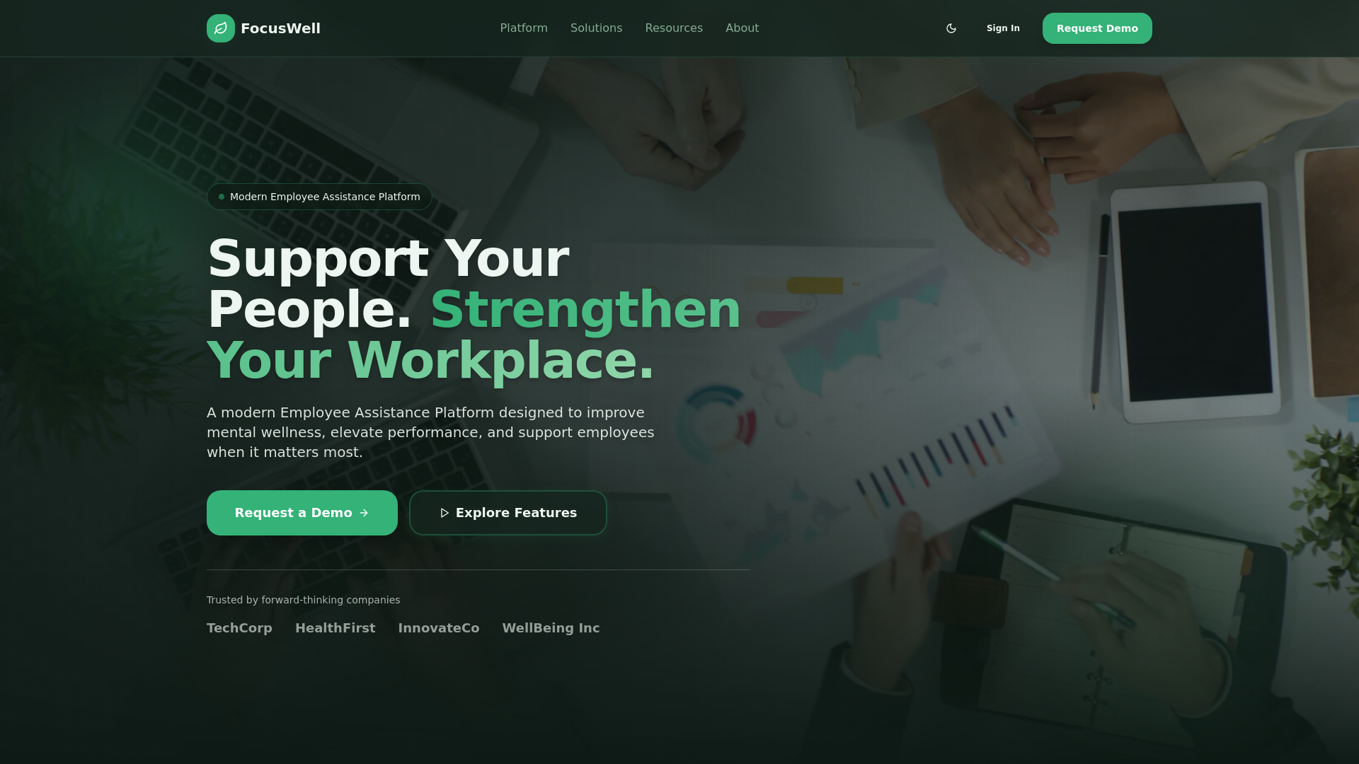 FocusWell | Modern Employee Assistance Platform