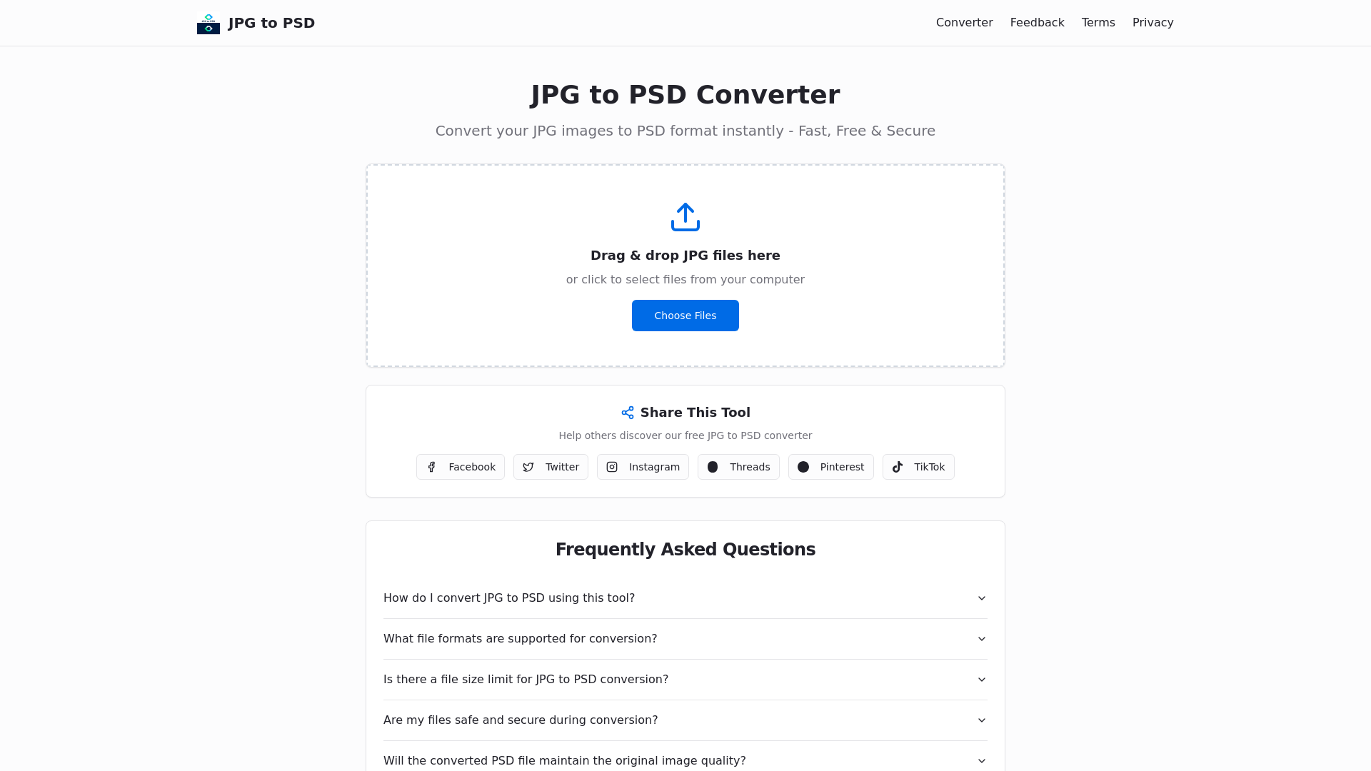 JPG to PSD Converter - Free Online Image Conversion Tool