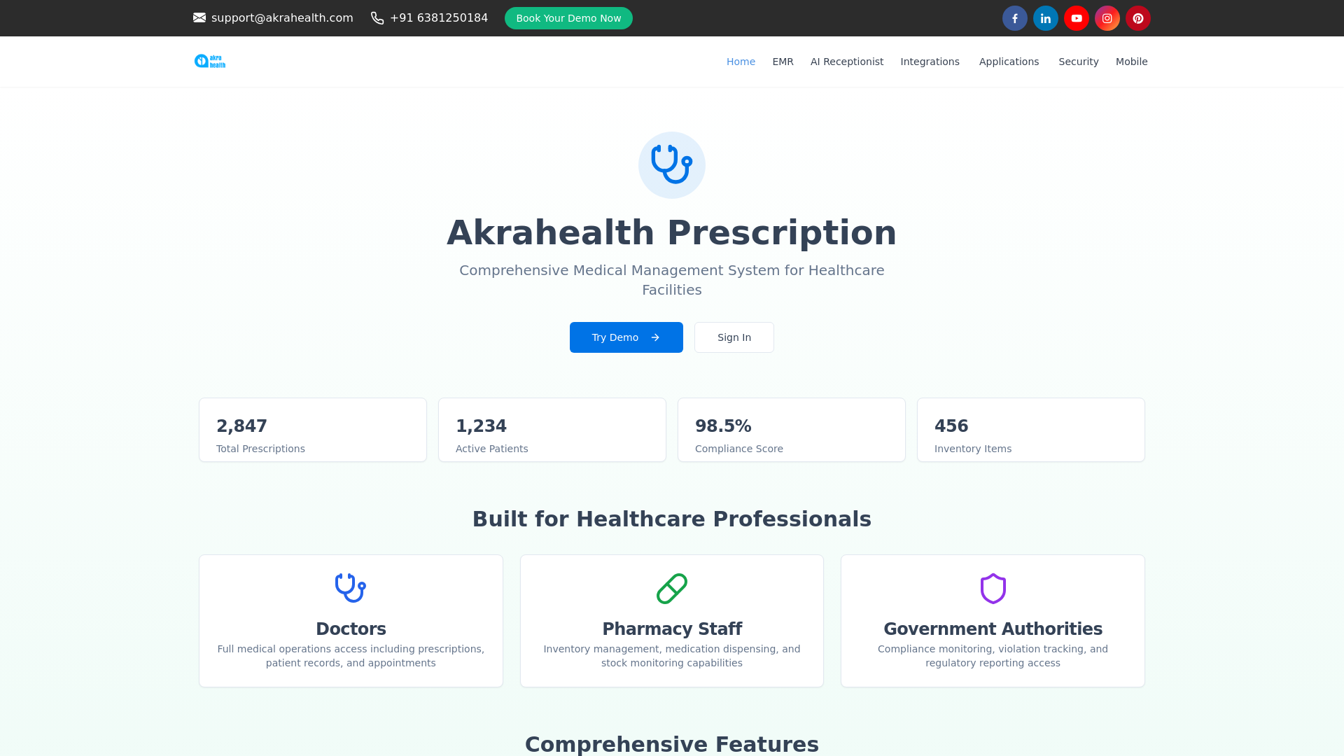 Akrahealth Prescription - HIPAA Compliant Medical Management System
