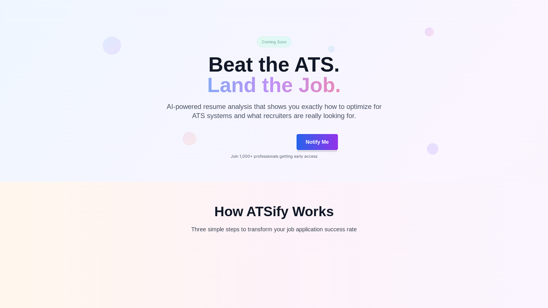 ATSify - Beat the ATS, Land the Job | AI Resume Optimization Tool