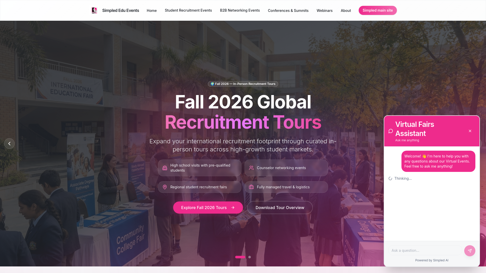 Virtual Student Recruitment Fair for Universities | Simpled Global Connect