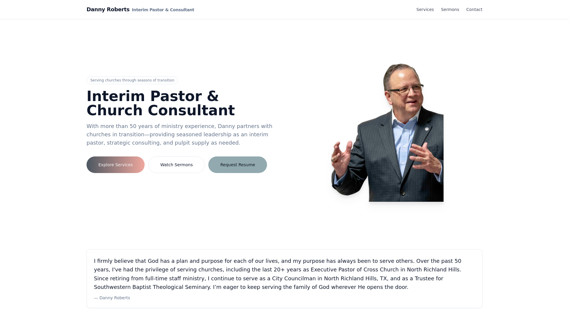 Danny Roberts | Interim Pastor & Church Consultant