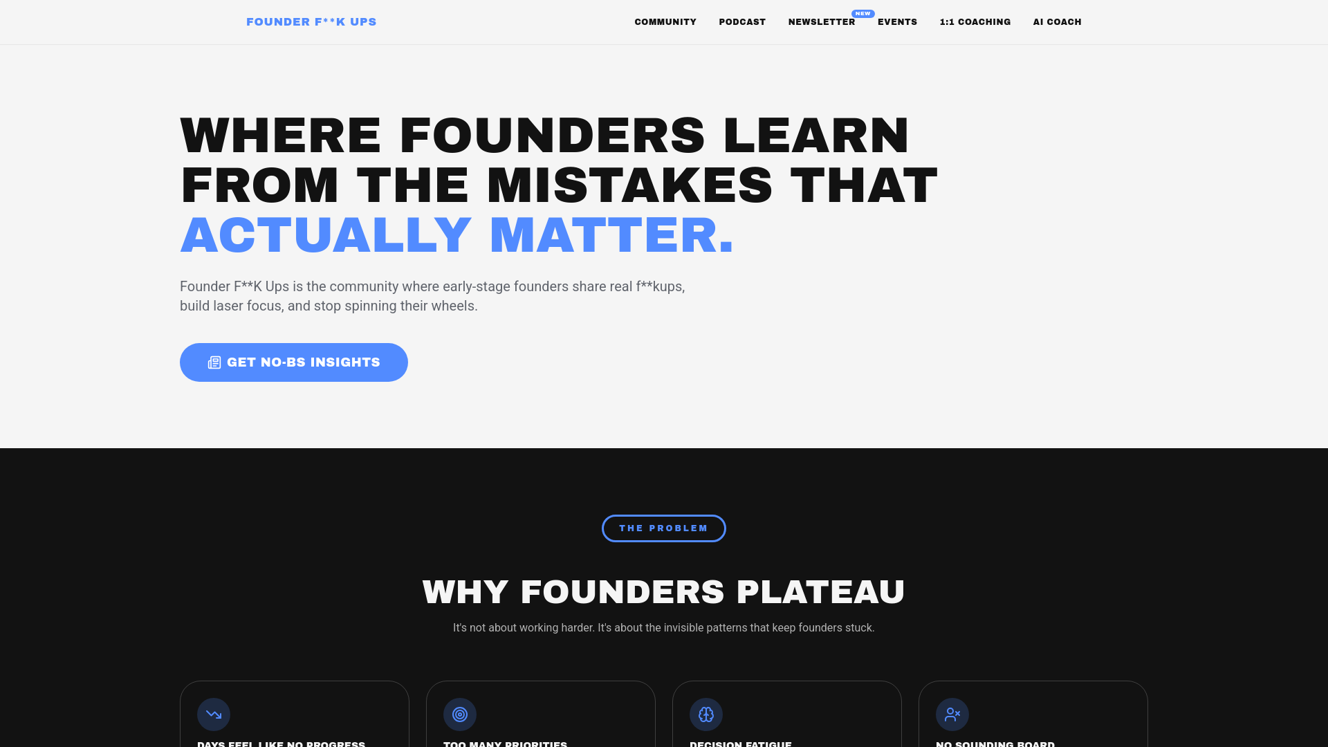 A Private Community For Real Founders — Founder F**K Ups