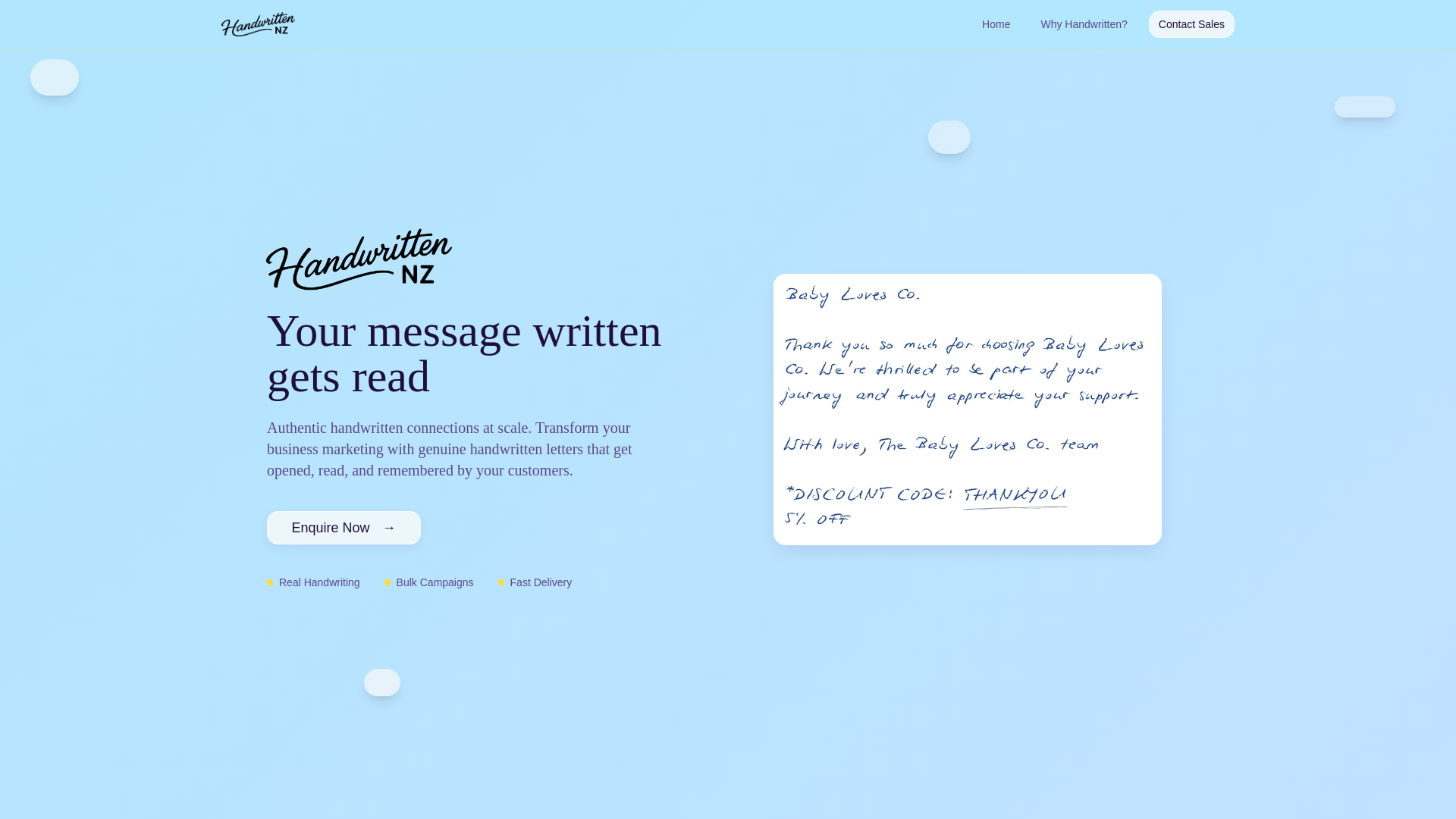 Hand Written Notes NZ - Authentic Handwritten Letters & Direct Mail