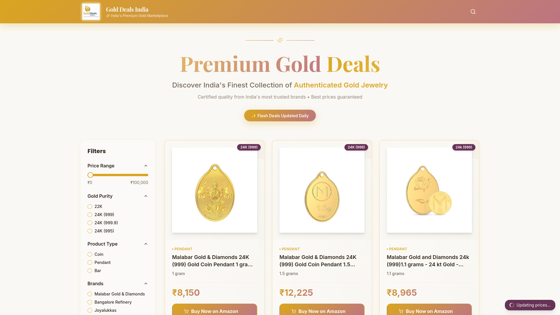 Gold Deals India - Flash Deals. Best Prices.
