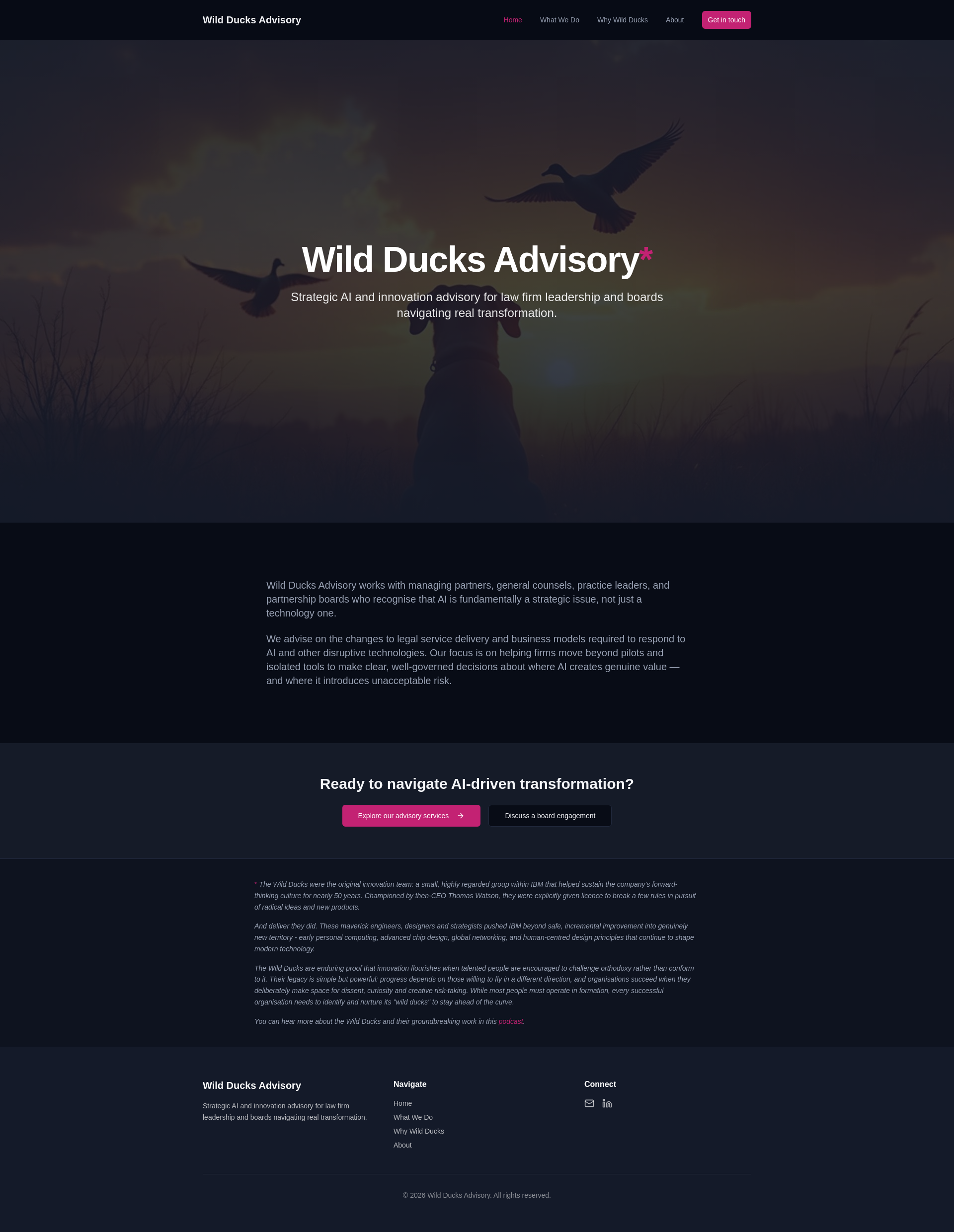 Wild Ducks Advisory | Digital and AI Transformation